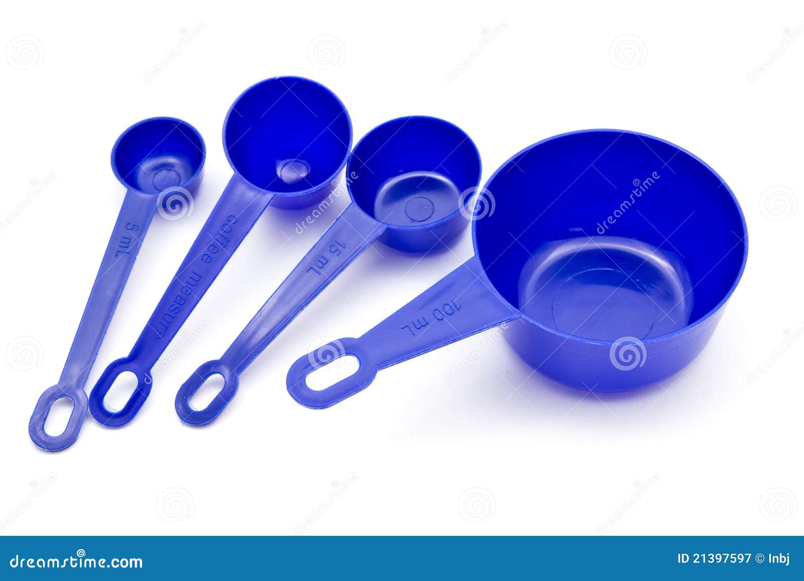 Blue measuring spoons stock image. Image of instrument - 21397597