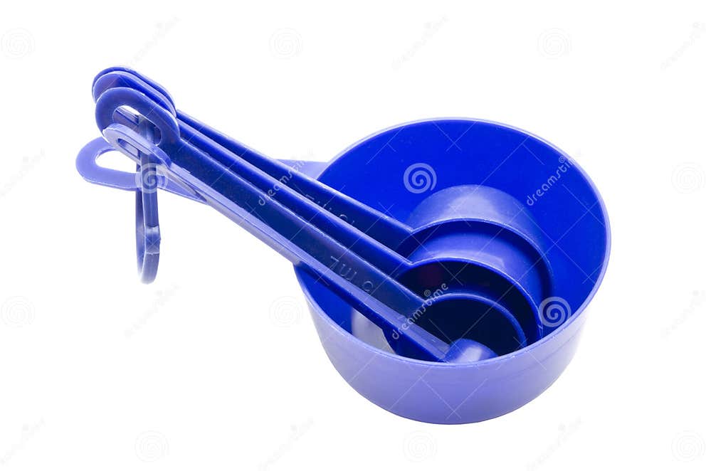 Blue measuring spoons stock image. Image of macro, group - 22954383