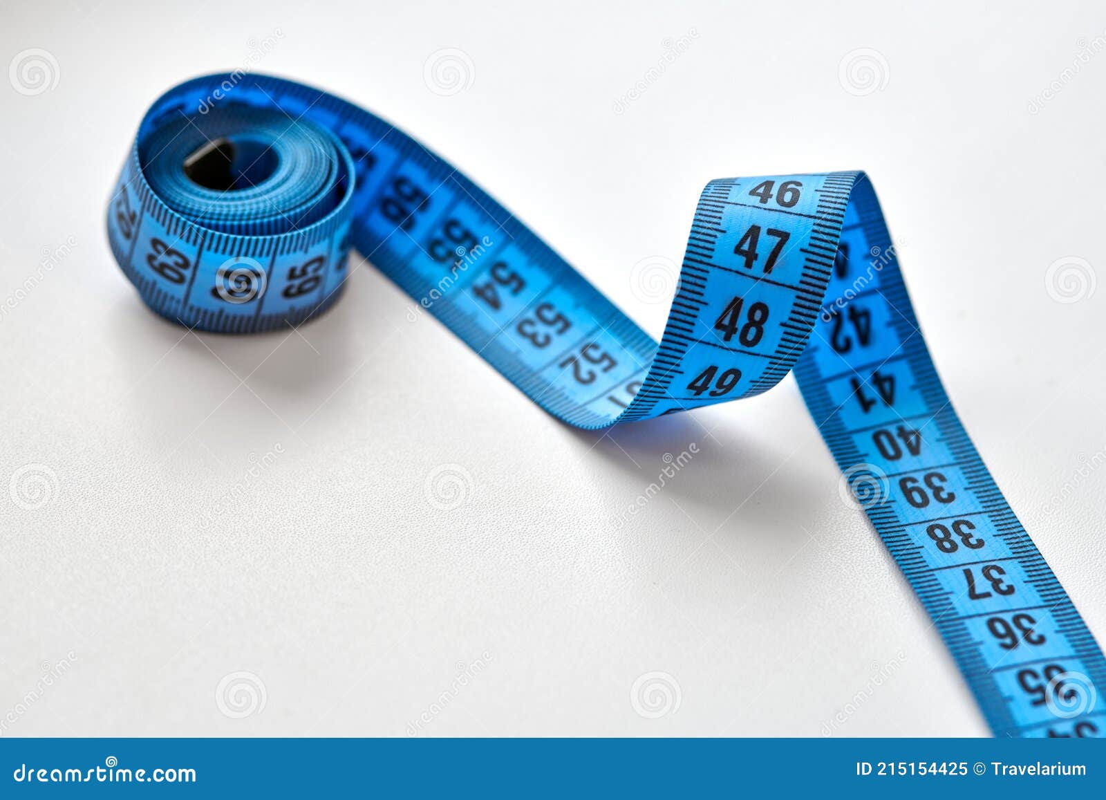 Blue Measuring Tape Isolated on White Background Stock Image - Image of ...
