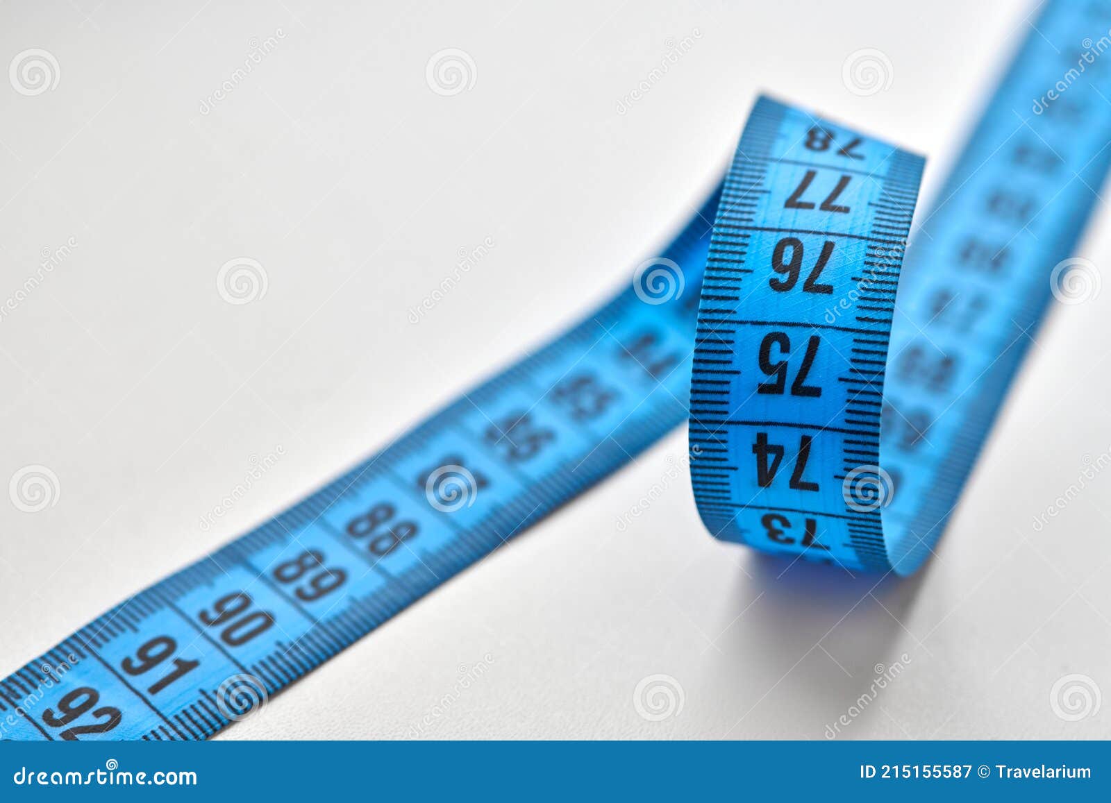 Blue Measuring Tape Isolated on White Background Stock Image - Image of ...