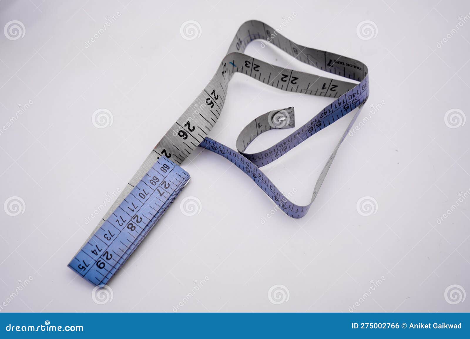 Blue Measuring Tape Isolated on White Background Stock Photo - Image of ...