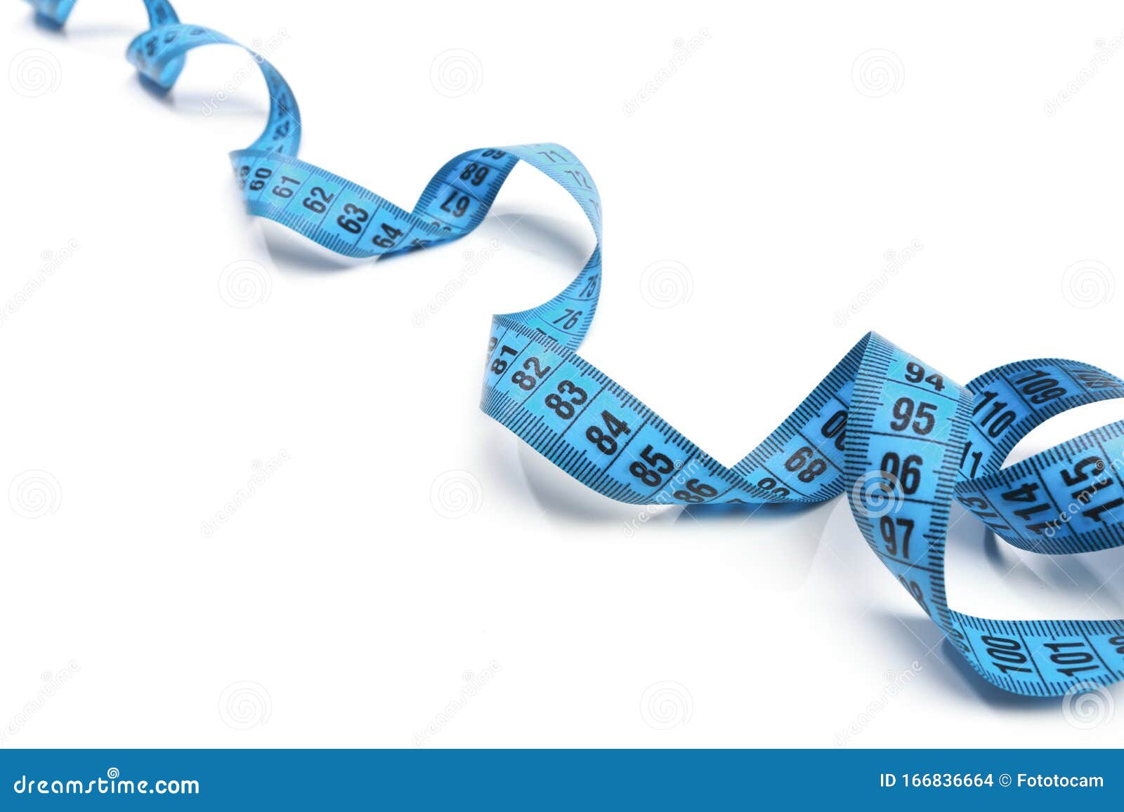 Blue Measuring Tape Isolated on White Background - Image Stock Photo ...