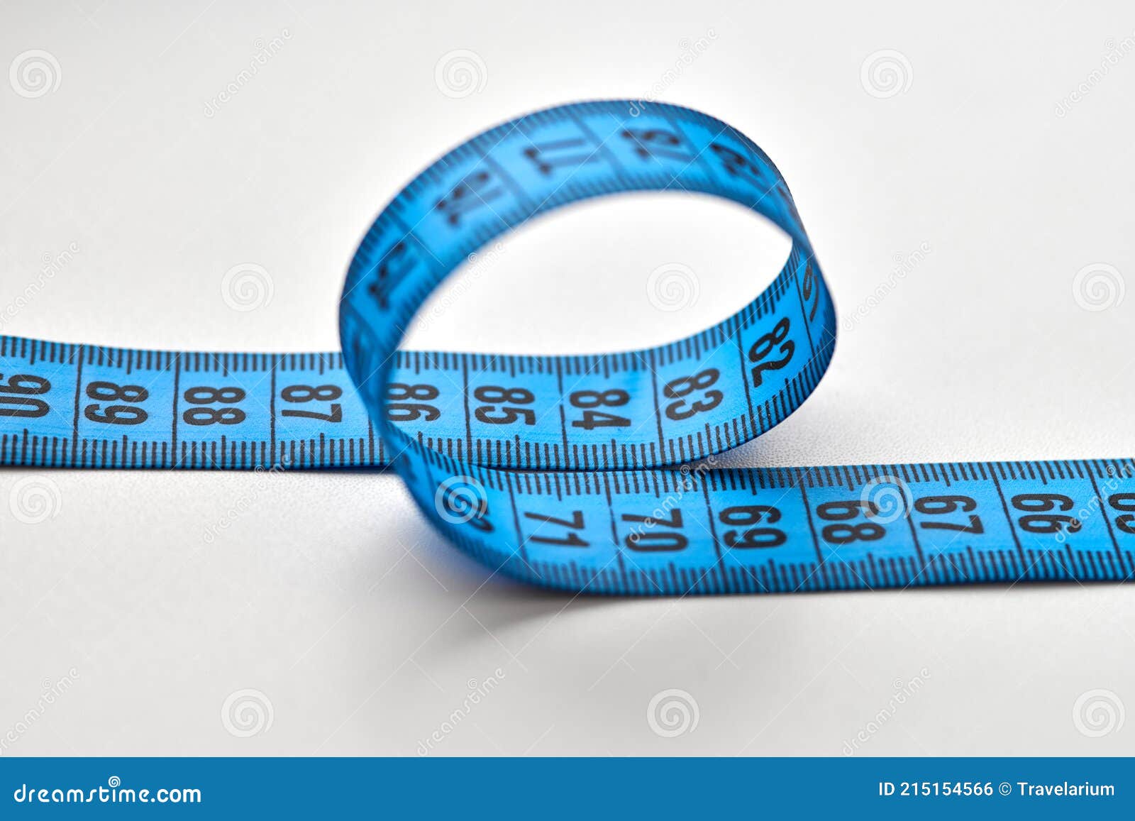 Blue Measuring Tape Isolated on White Background Stock Photo - Image of ...