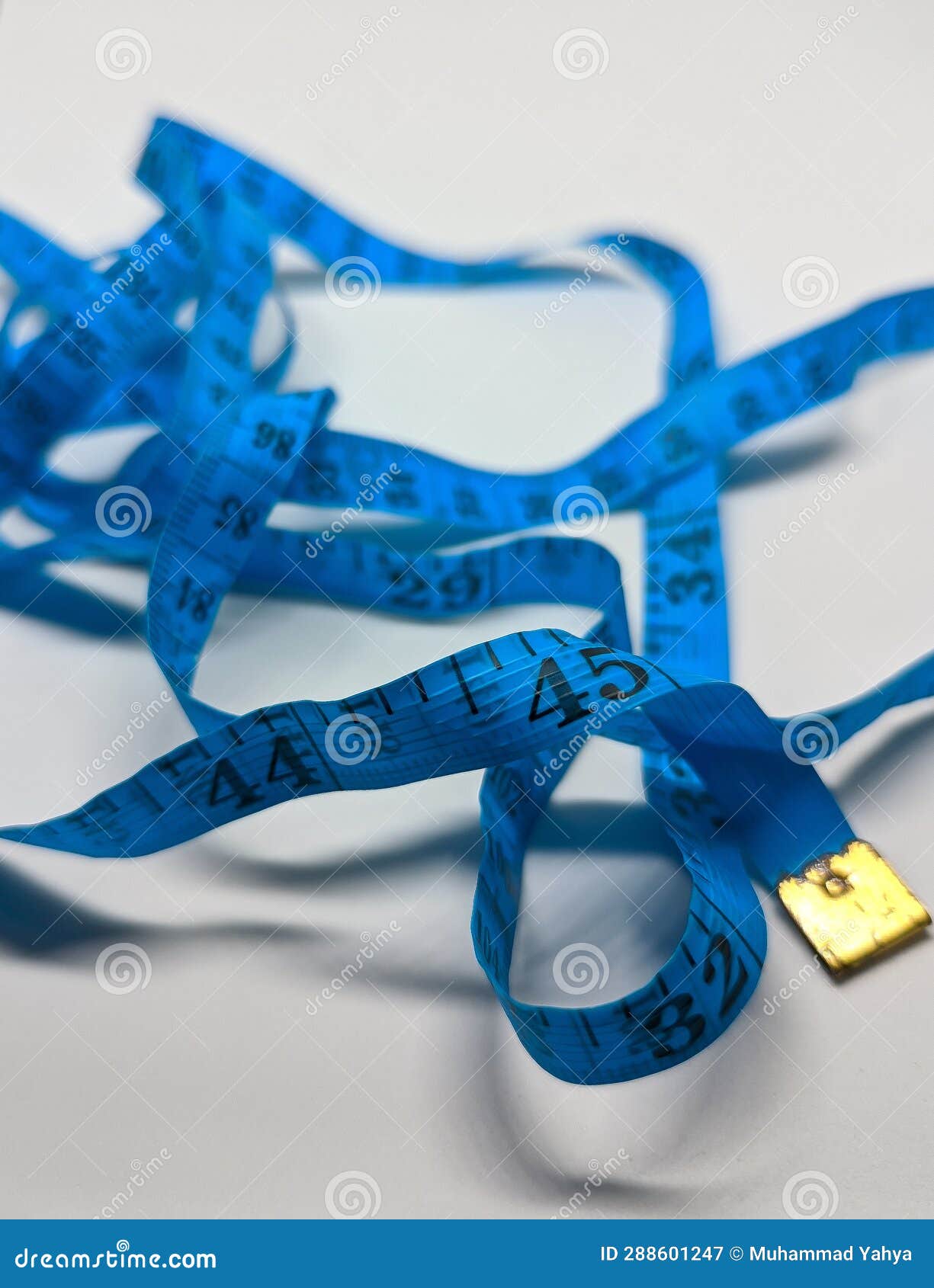 Blue Measuring Tape on a White Background Stock Image - Image of ...