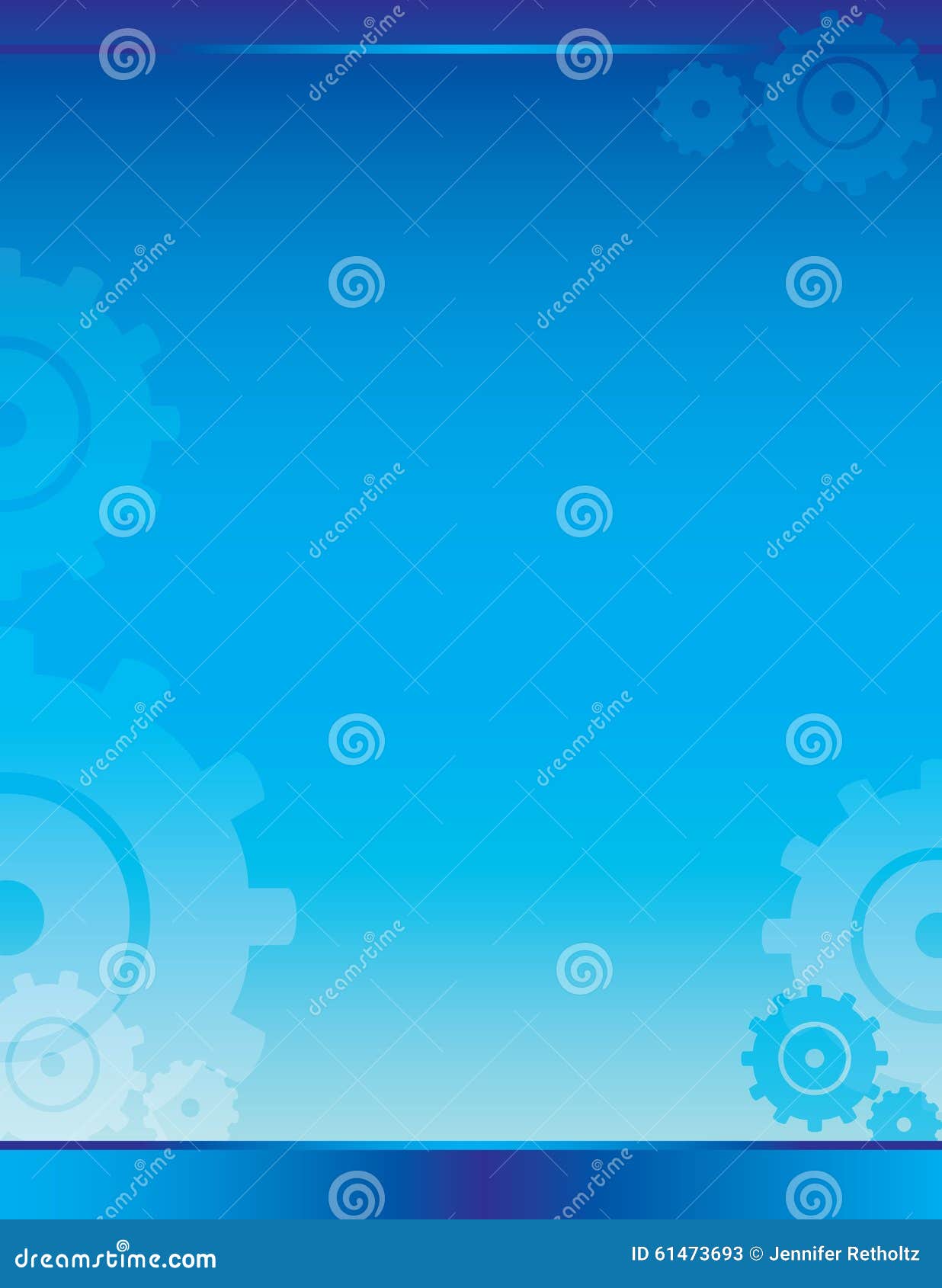Blue Mechanical Gears Letterhead Brochure Template Stock Illustration ...