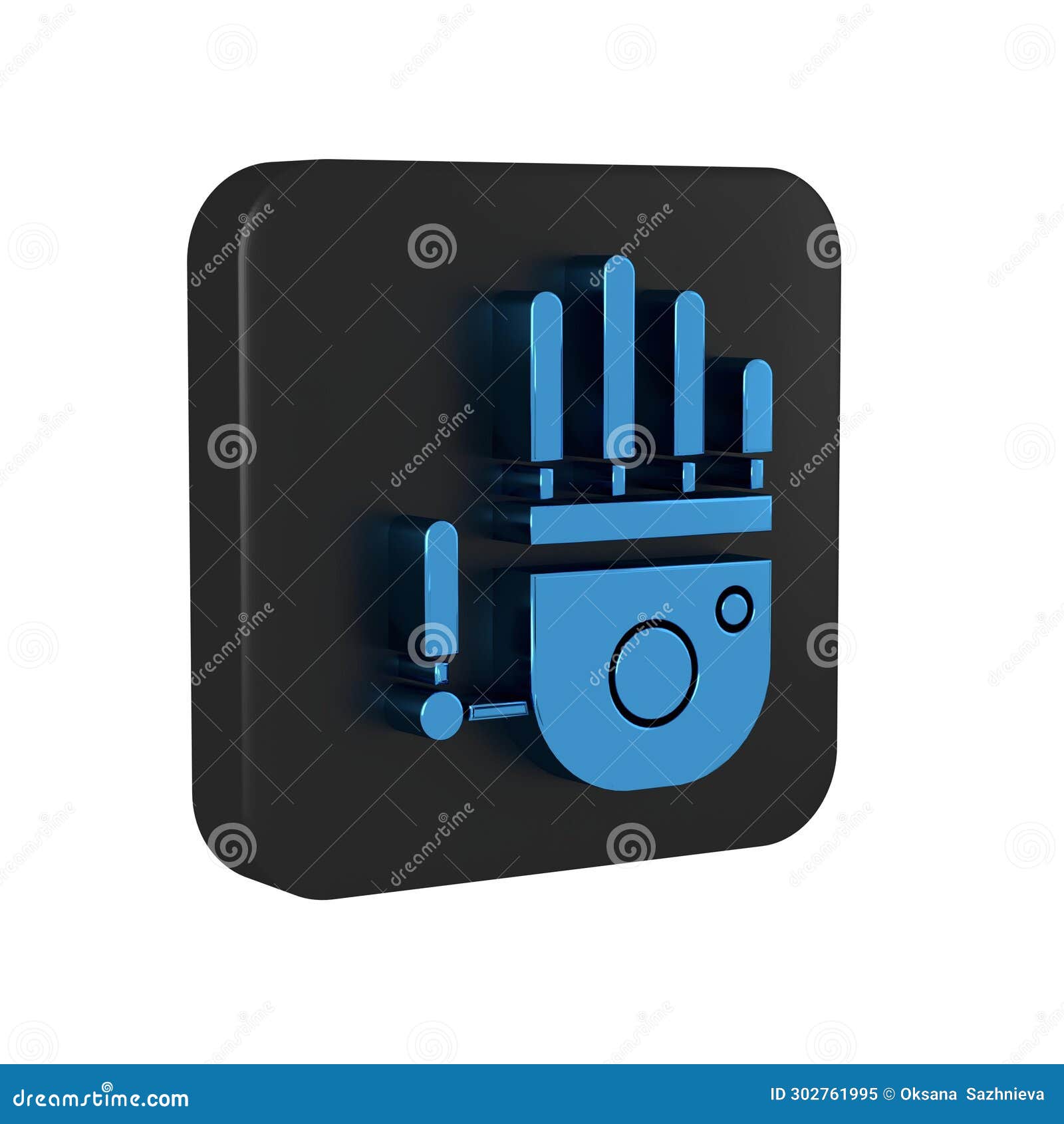 Blue Mechanical Robot Hand Icon Isolated on Transparent Background ...
