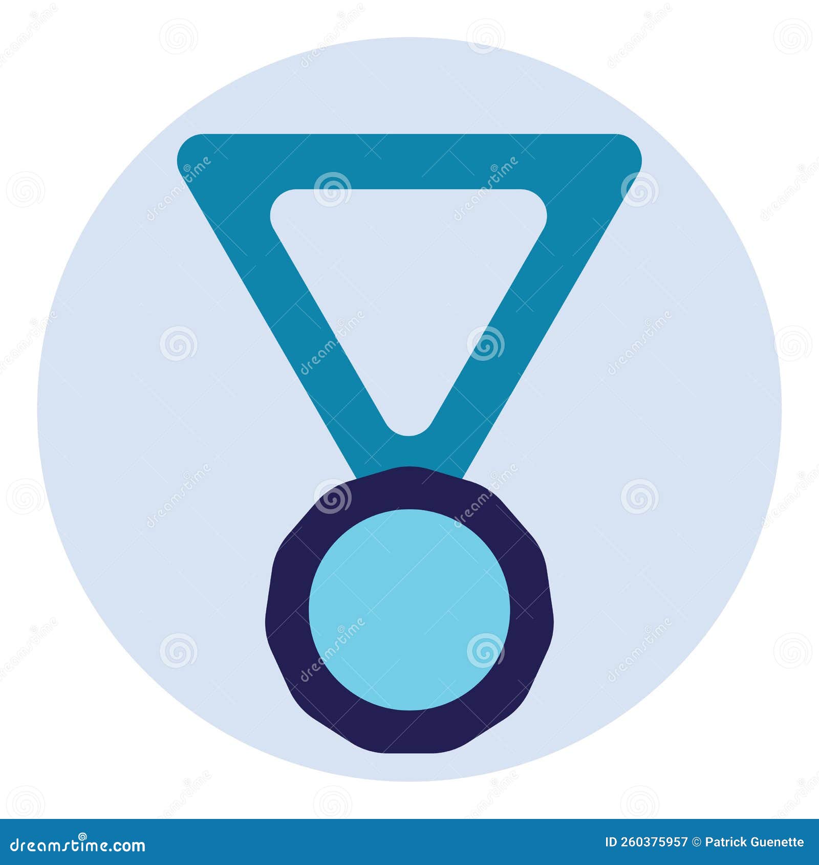 Blue medal, icon stock vector. Illustration of icon - 260375957