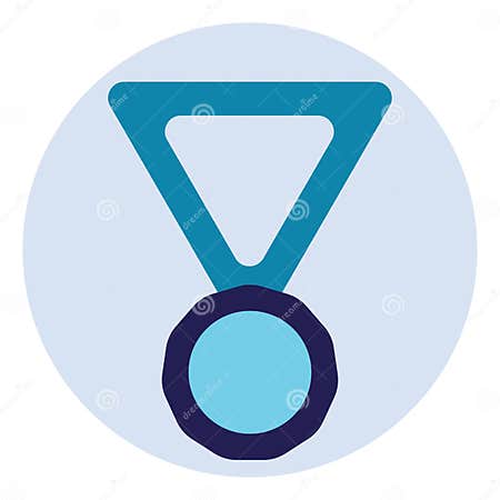 Blue medal, icon stock vector. Illustration of icon - 260375957