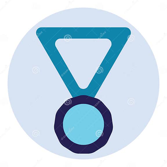 Blue medal, icon stock vector. Illustration of icon - 260375957