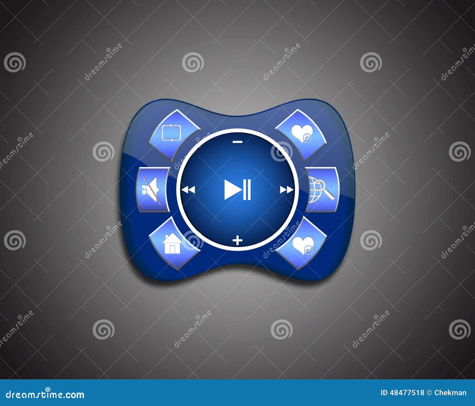 Blue media Player stock illustration. Illustration of repetition - 48477518