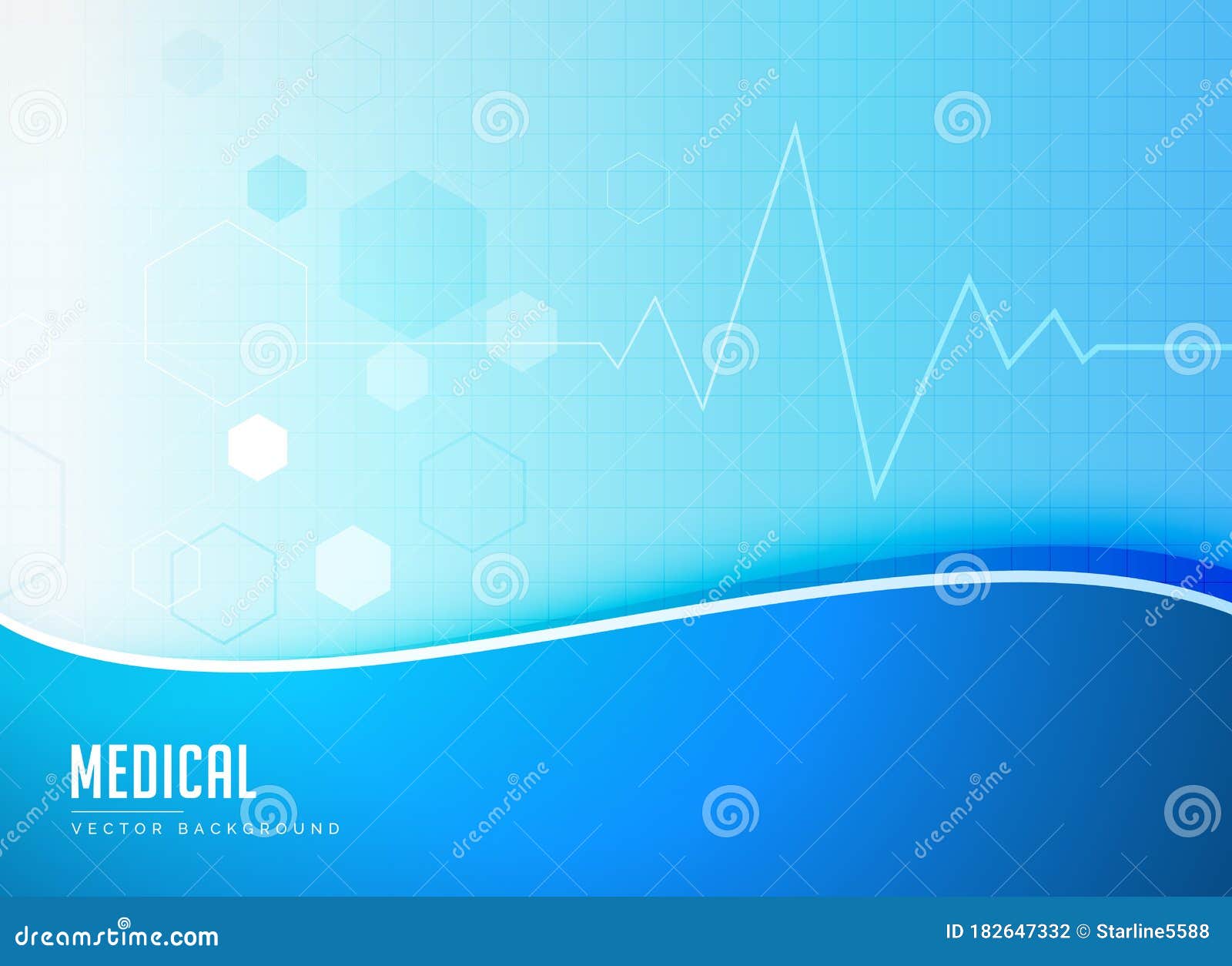 Blue Medical Background Concept Poster Design Vector Stock Vector ...