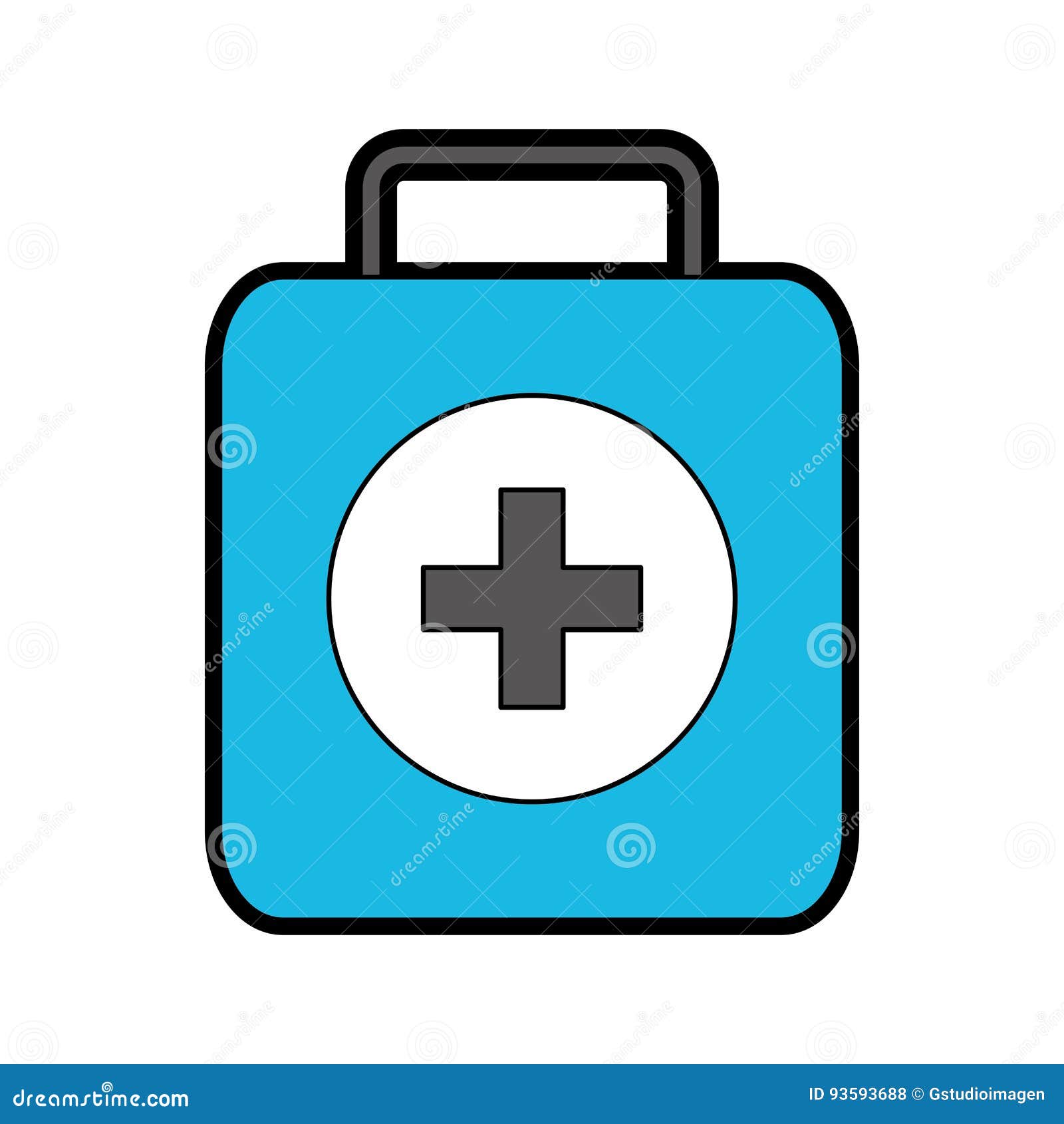 Blue medical bag cartoon stock vector. Illustration of clinical - 93593688