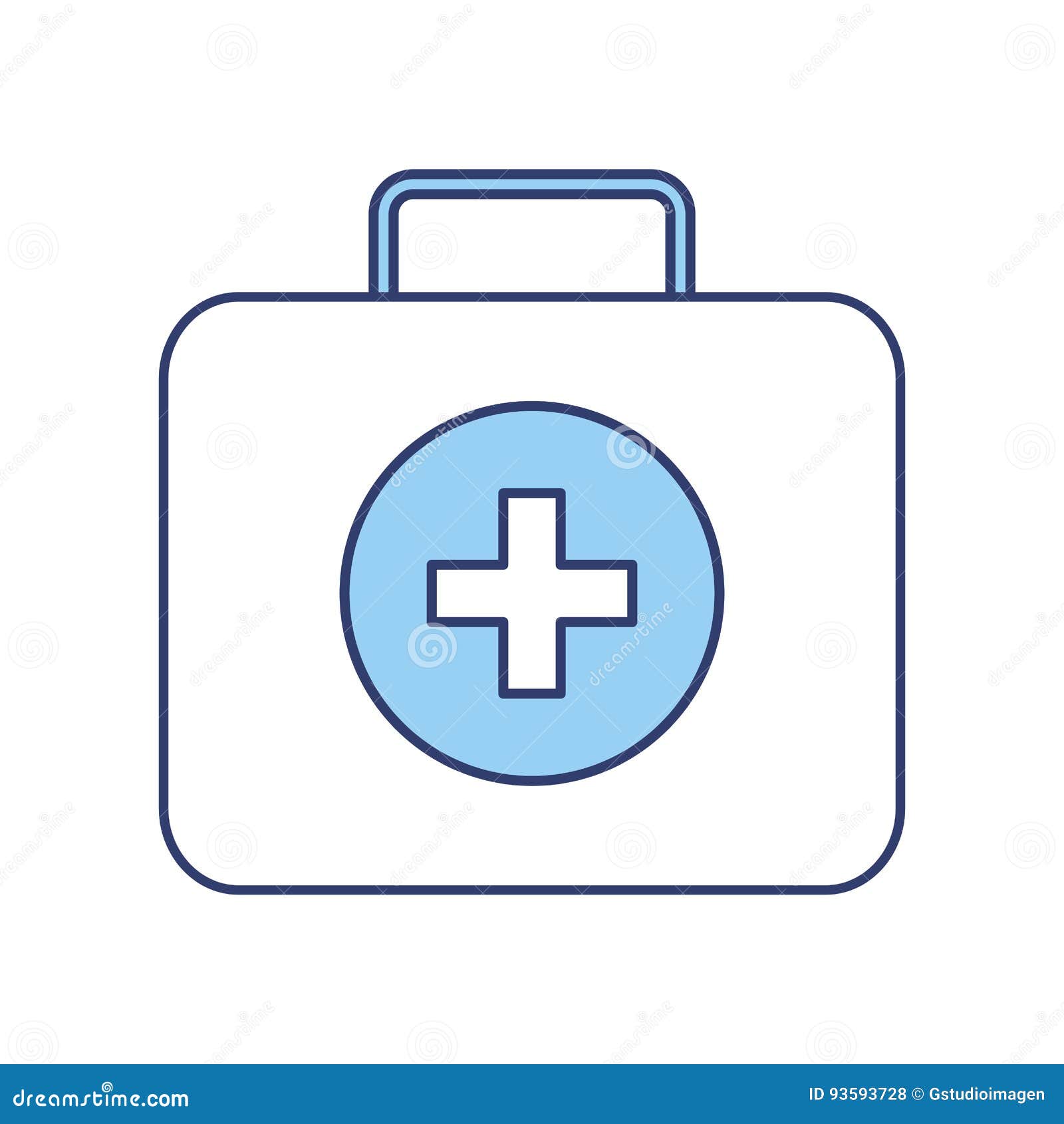 Blue medical bag cartoon stock vector. Illustration of clinic - 93593728