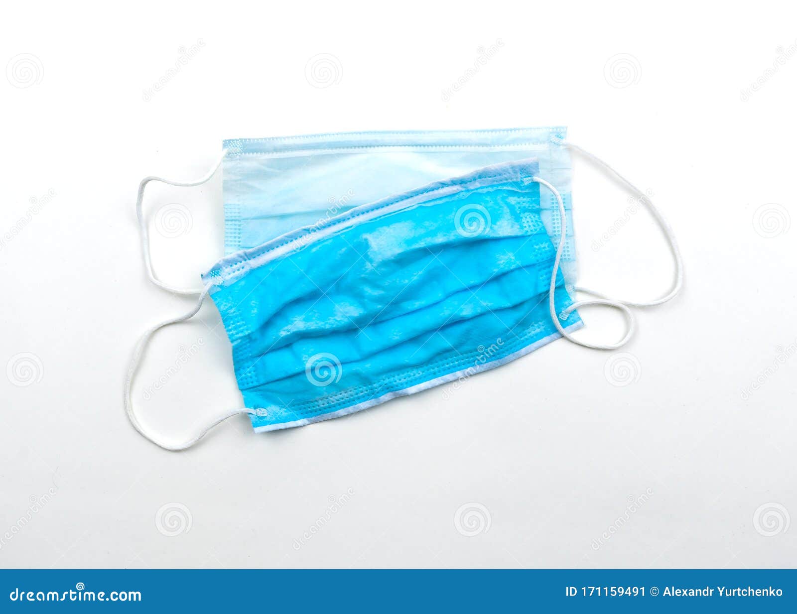 Blue Medical Masks Isolated Stock Image - Image of mask, disease: 171159491