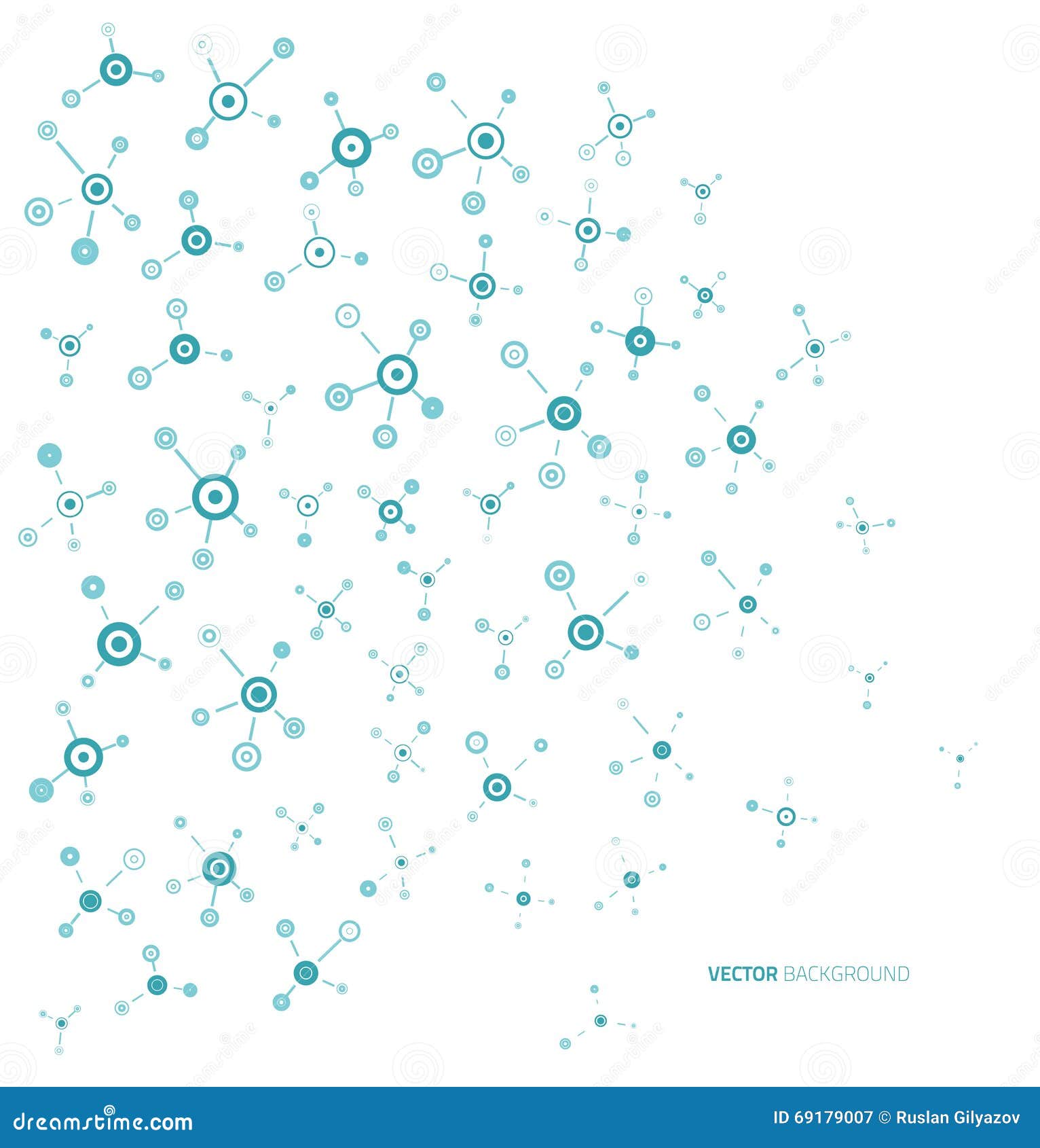 Blue medical molecules stock vector. Illustration of nano - 69179007
