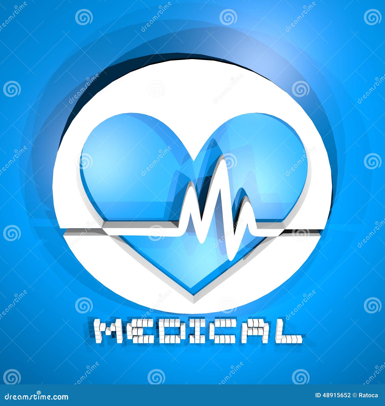 Blue medical symbol stock illustration. Illustration of cardiology ...