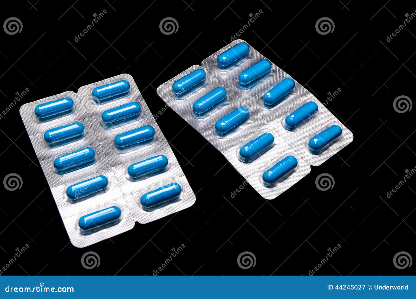 Blue Medication Capsules in Blister Pack Stock Image - Image of healthy ...