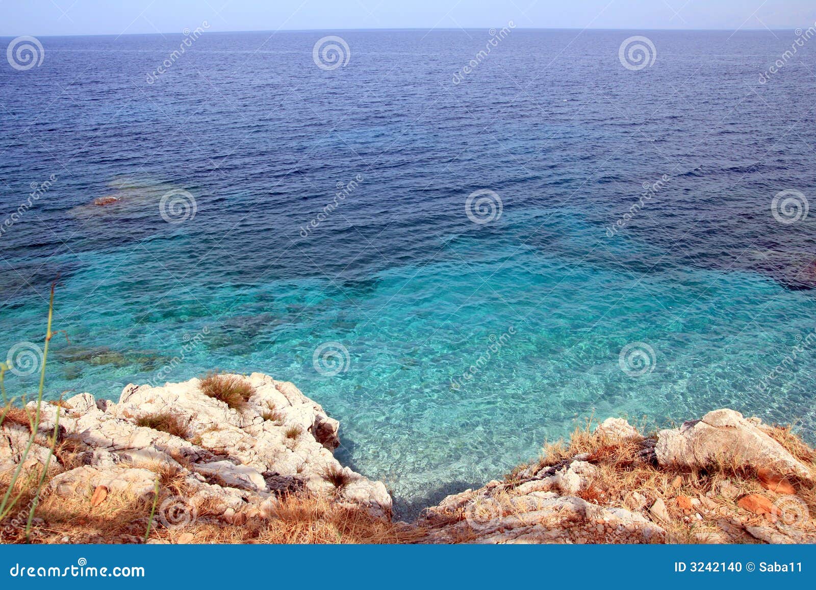 Blue mediterranean sea stock photo. Image of beautiful - 3242140