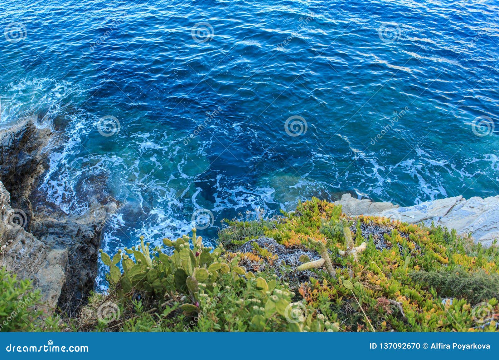 Blue Mediterranean Sea from the High Mountains Stock Photo - Image of ...