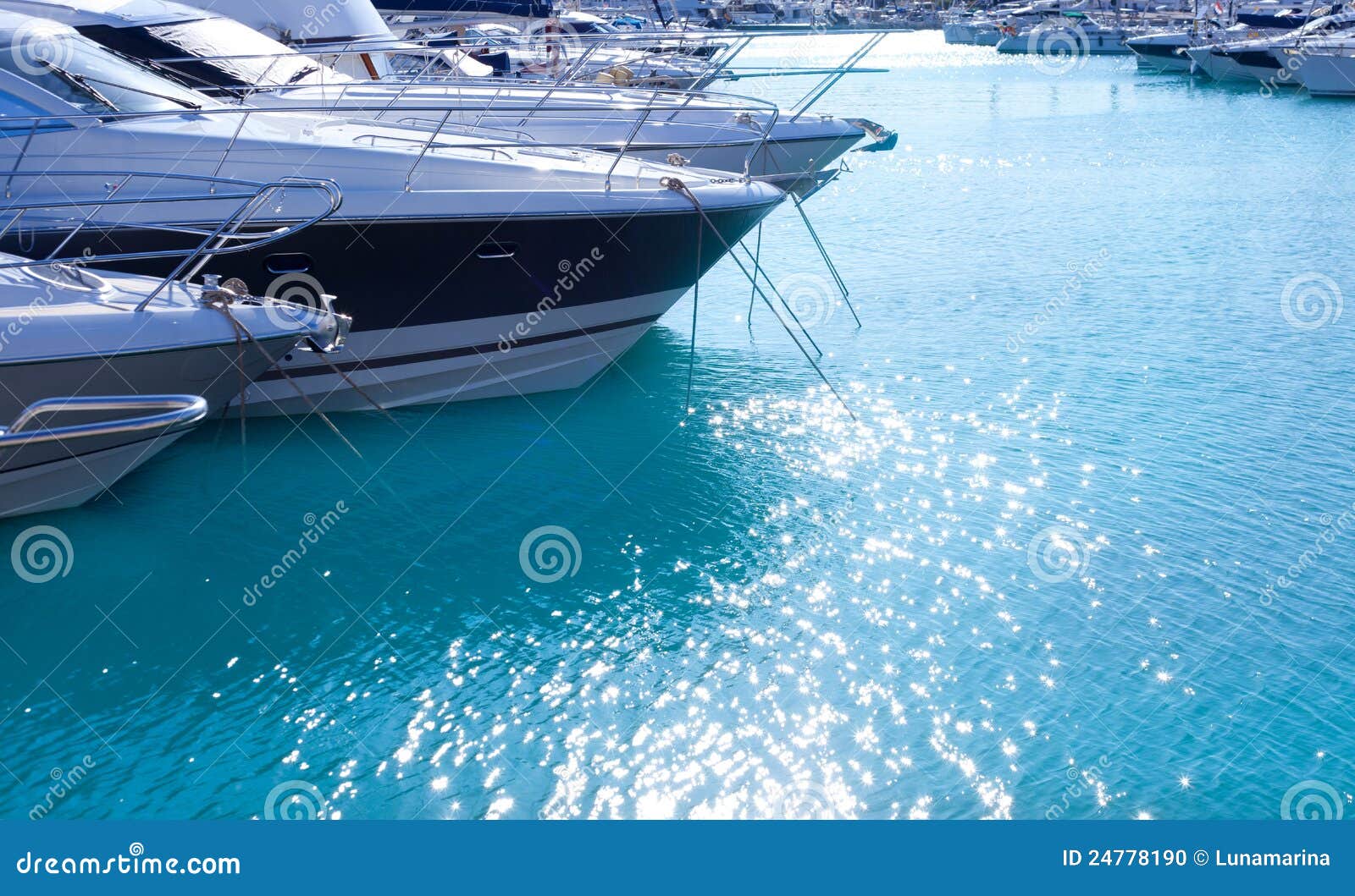 Blue Mediterranean Sea Water in Marina Port Stock Photo - Image of ...