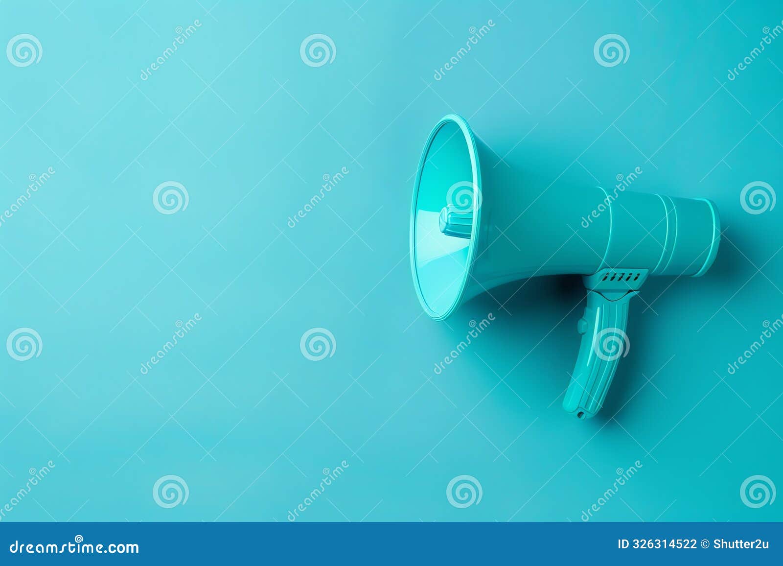 Blue Megaphone on a Blue Background Minimalist Concept Stock ...
