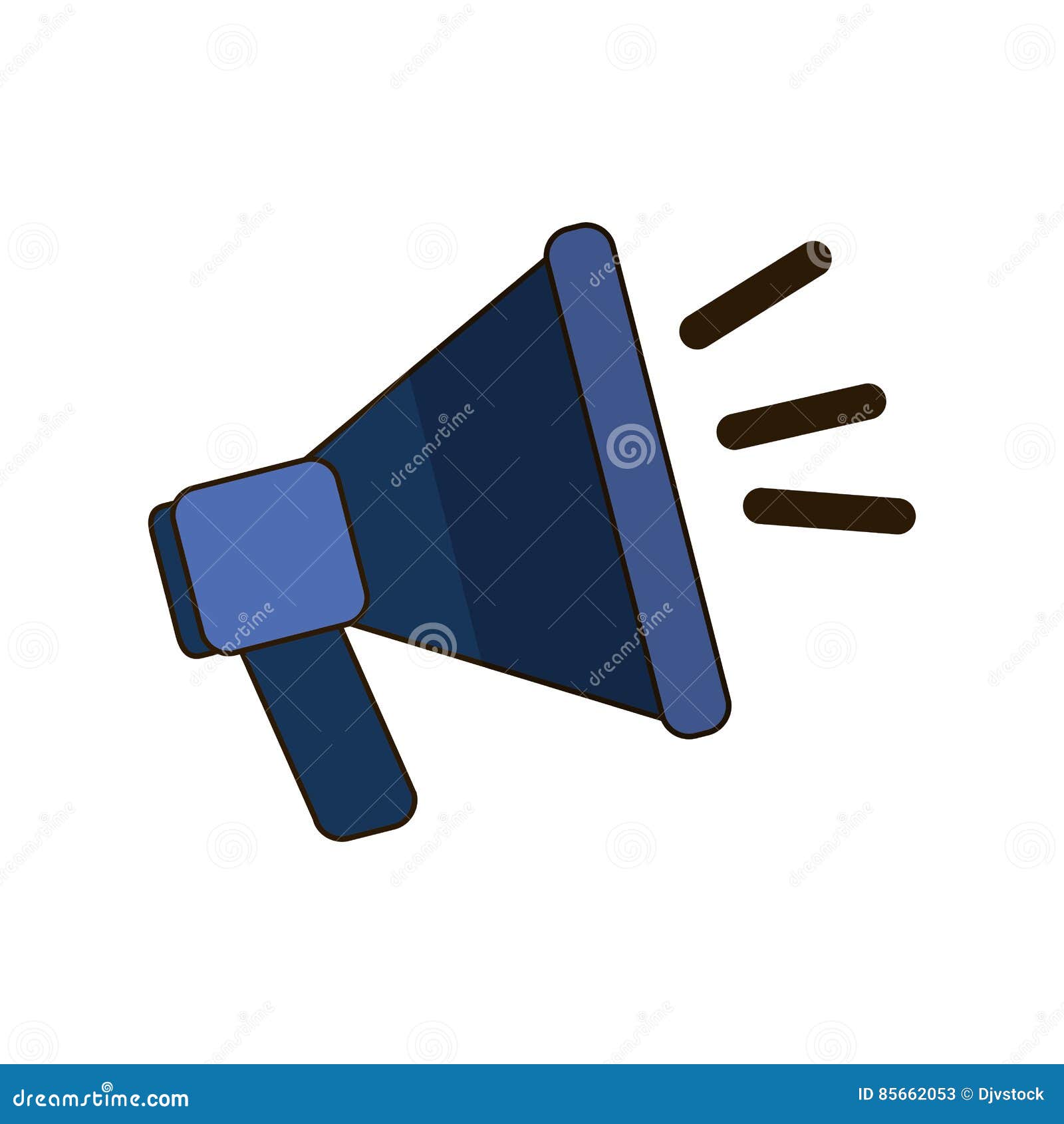 Blue Megaphone Icon Image Design Stock Illustration - Illustration of ...