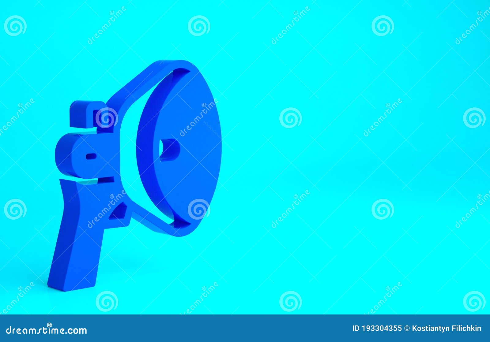 Blue Megaphone Icon Isolated on Blue Background. Speaker Sign ...