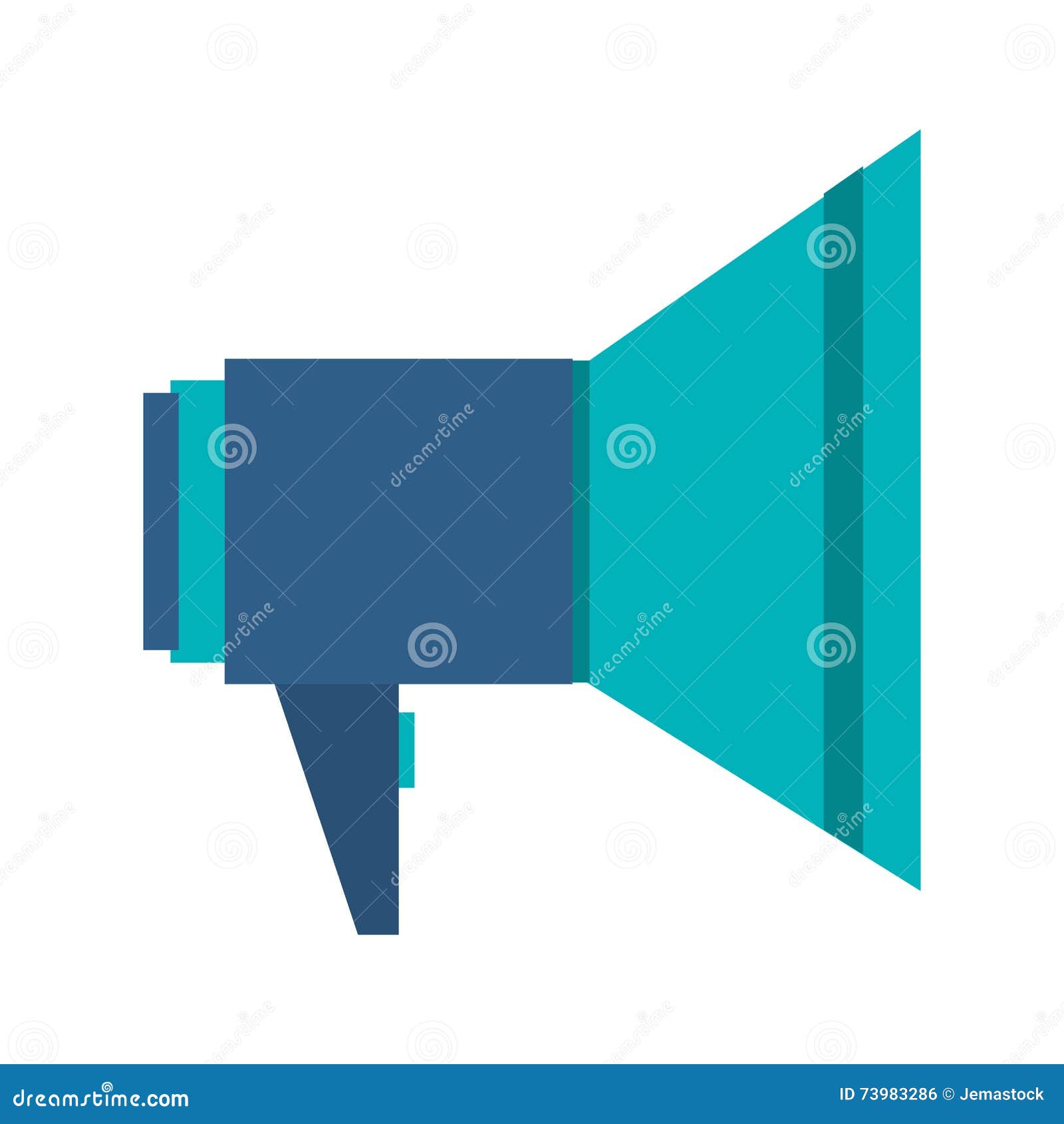 Blue megaphone icon stock illustration. Illustration of design - 73983286