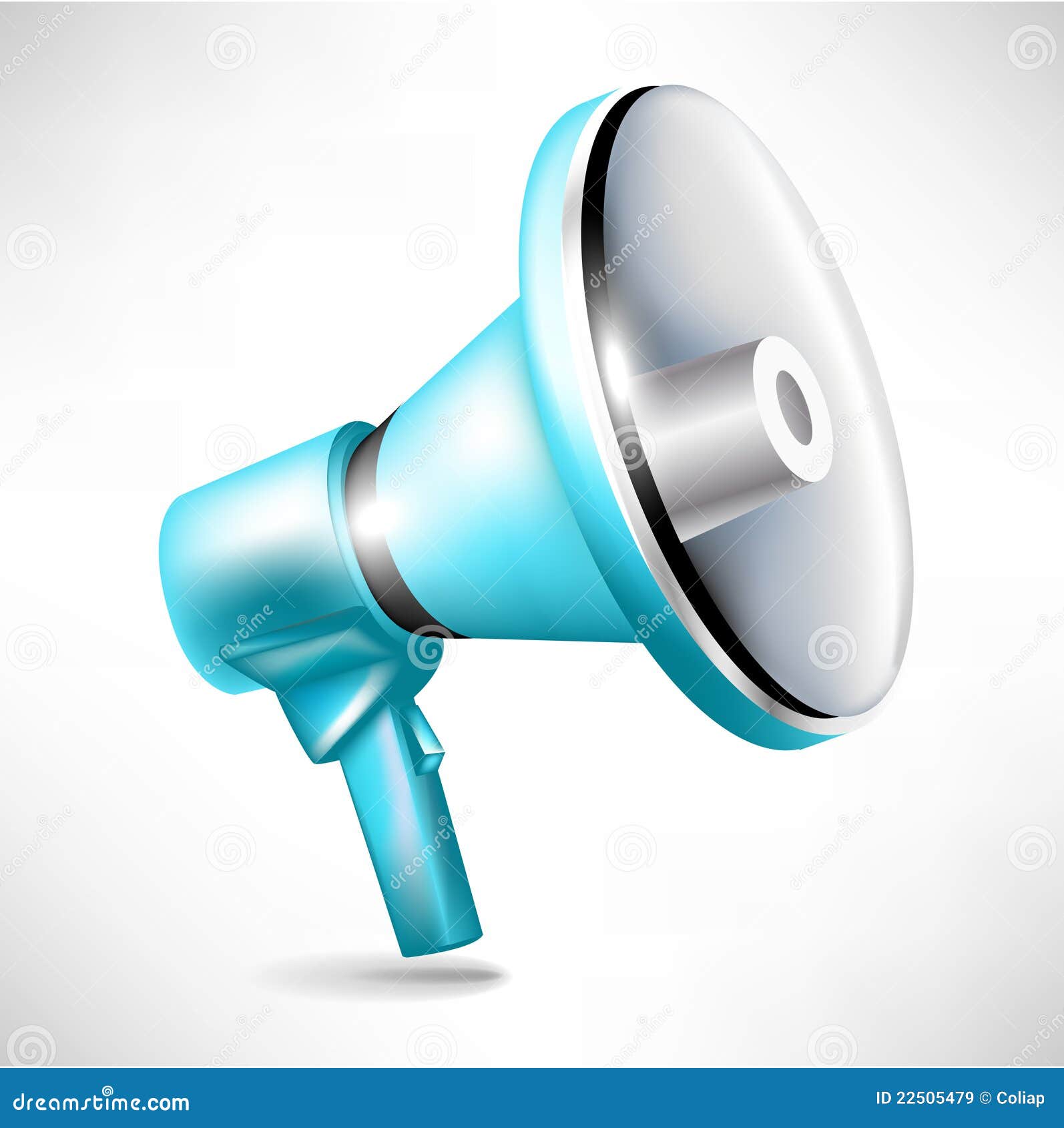 Blue Megaphone Illustration Stock Vector - Illustration of notify ...