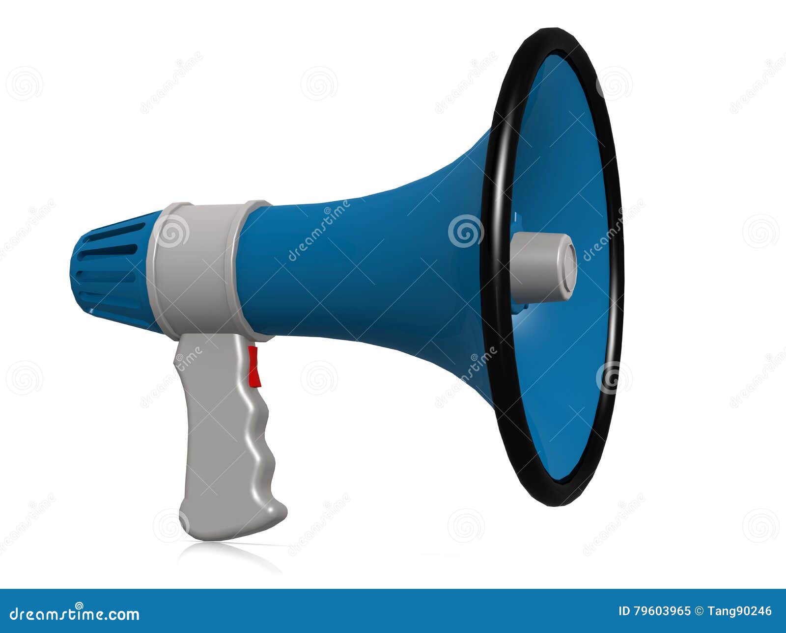 Blue Megaphone Isolated on White Stock Illustration - Illustration of ...