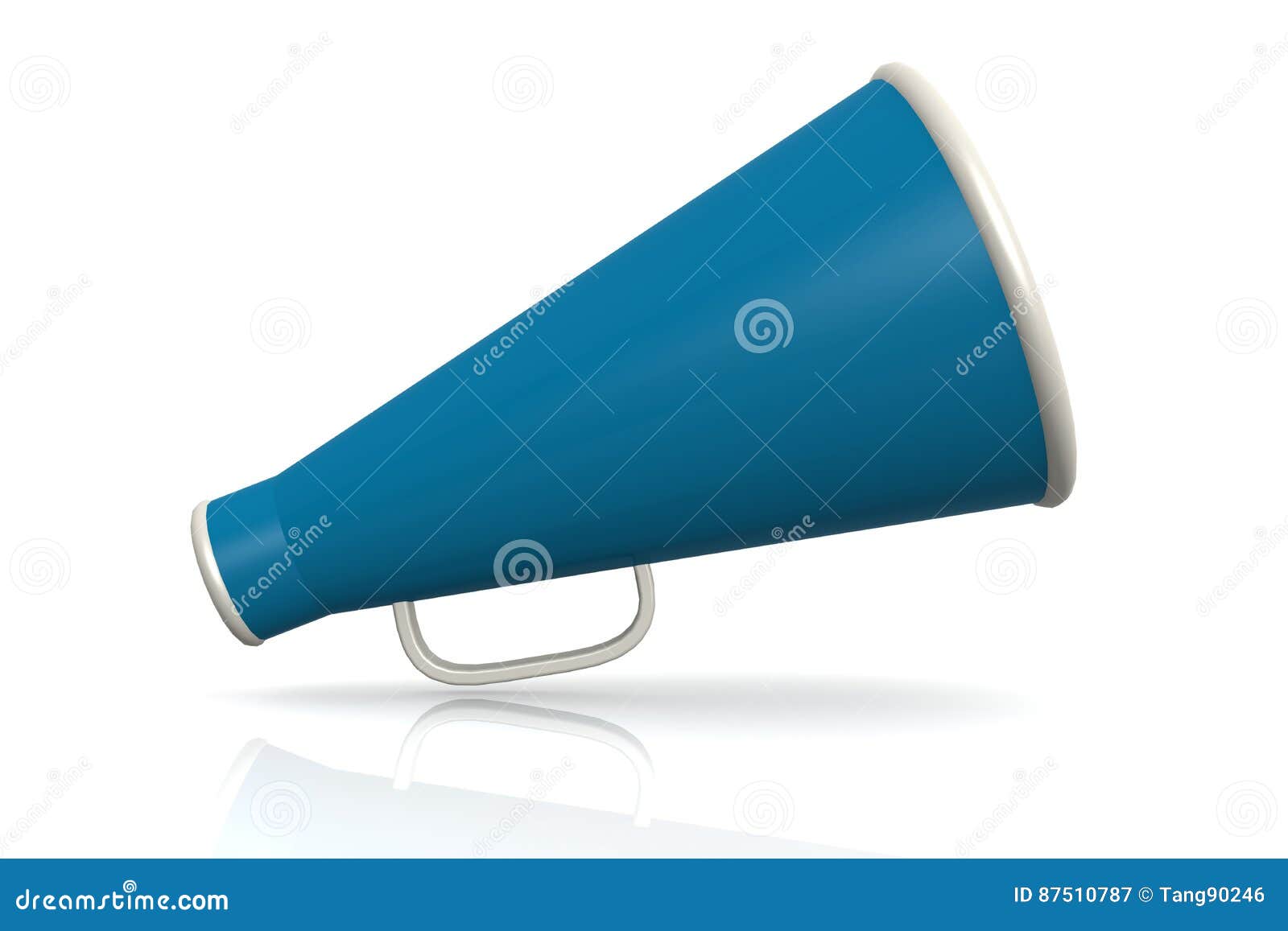 Blue Megaphone Isolated on White Stock Illustration - Illustration of ...