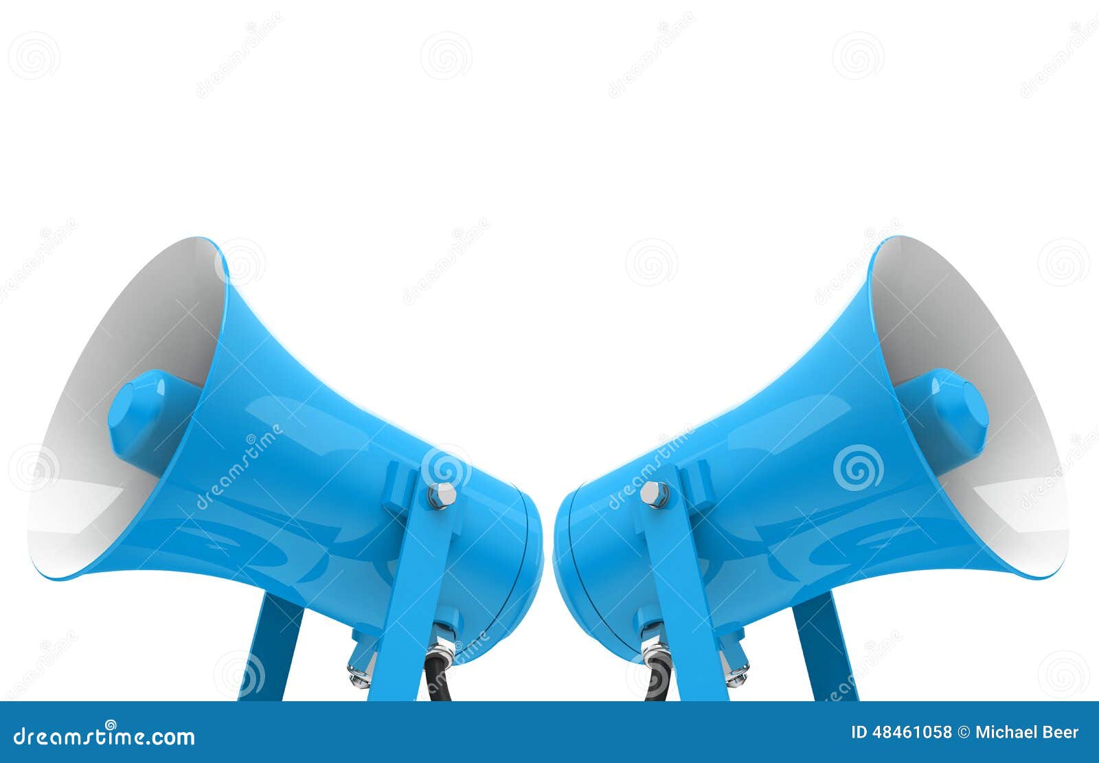 The blue megaphones stock illustration. Illustration of megaphone ...