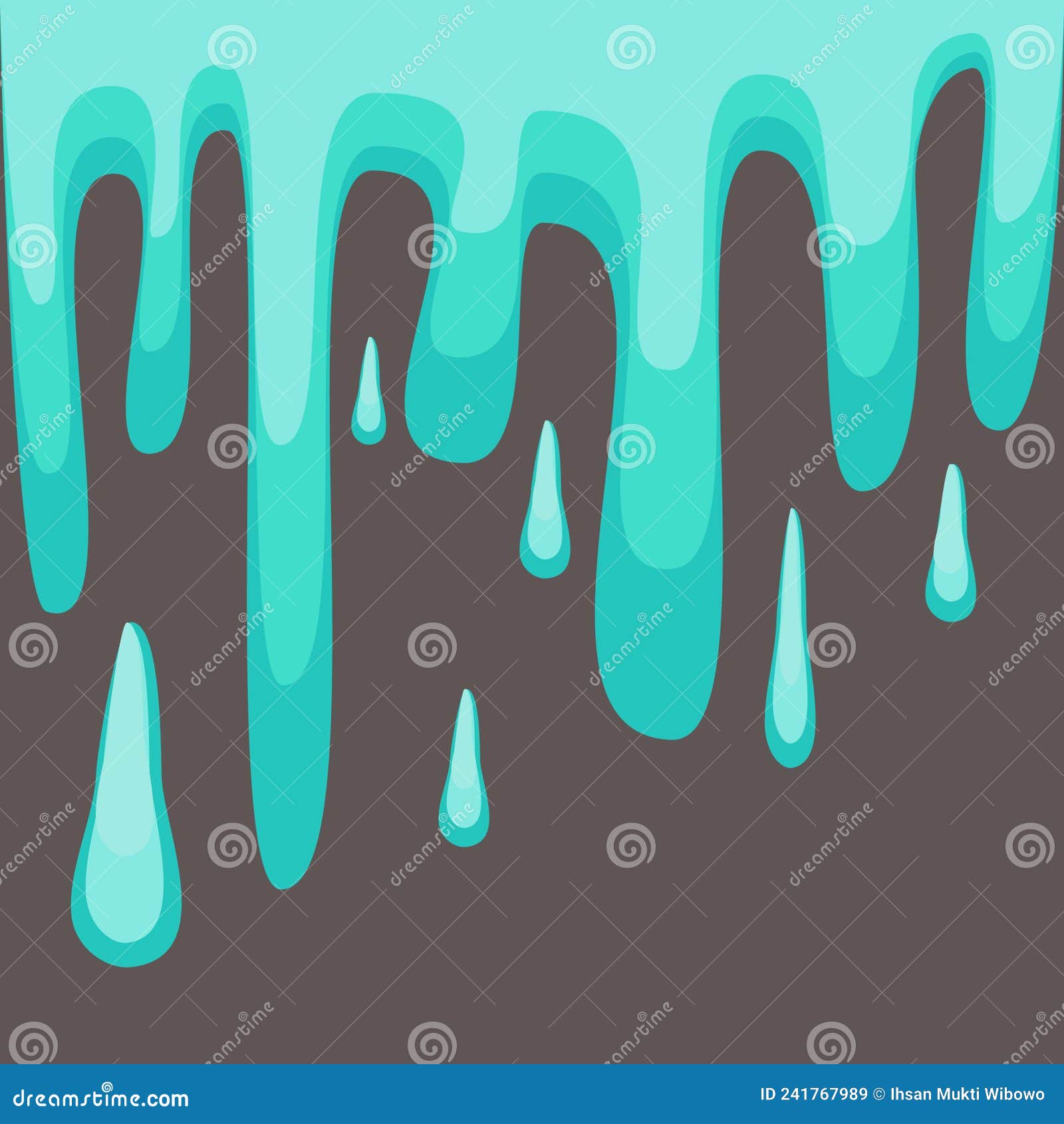 Blue Melt Paint Abstract Liquid Vector Elements Isolated on Gray ...