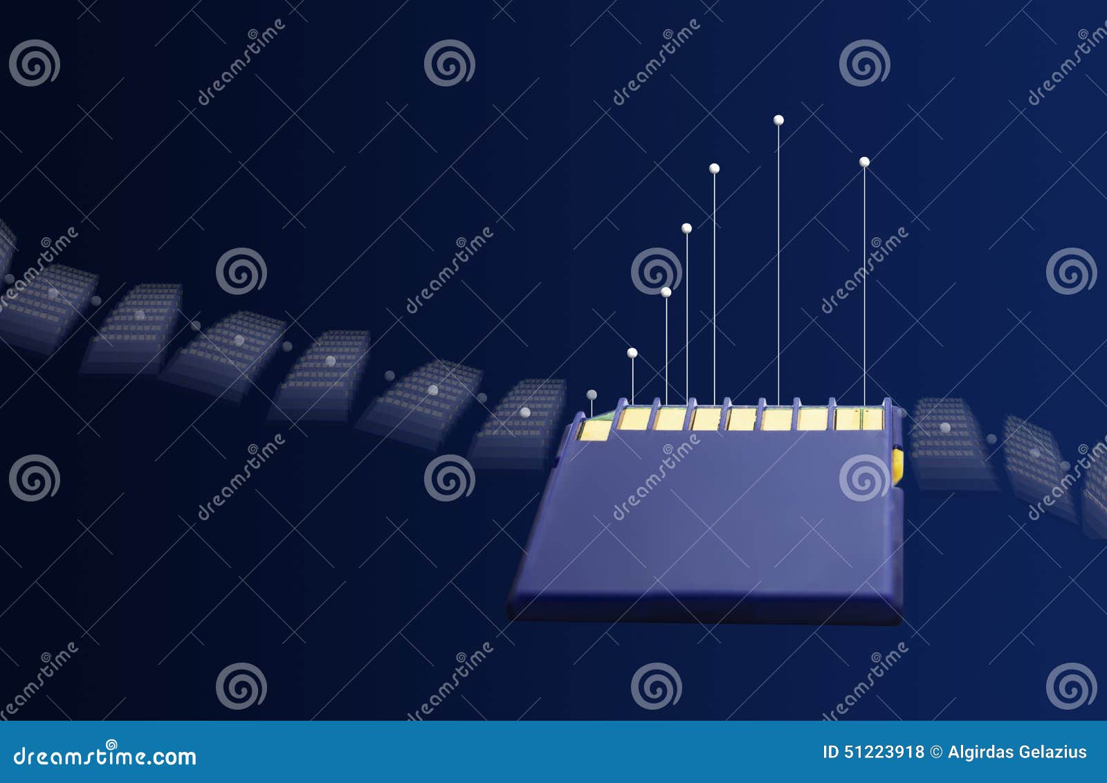Blue memory card stock photo. Image of computer, personal - 51223918