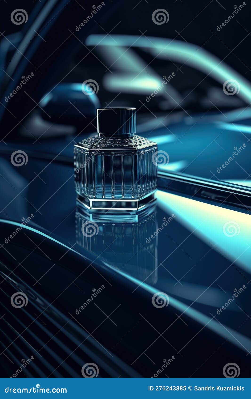 A Blue Men S Cologne Inside a High-end Car. Generative AI Stock Image ...