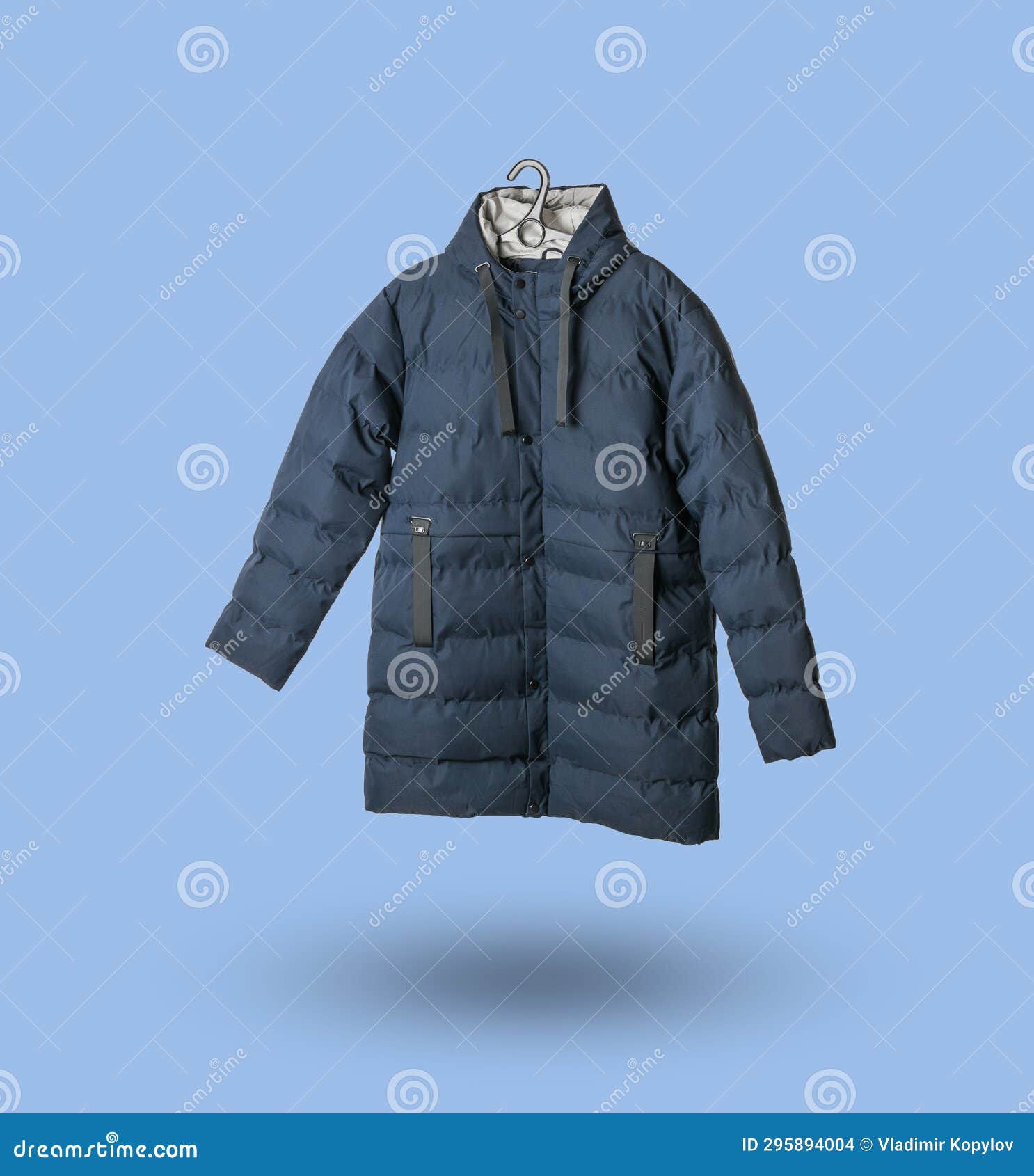 Blue Men S Jacket on a Blue Background Stock Photo - Image of style ...