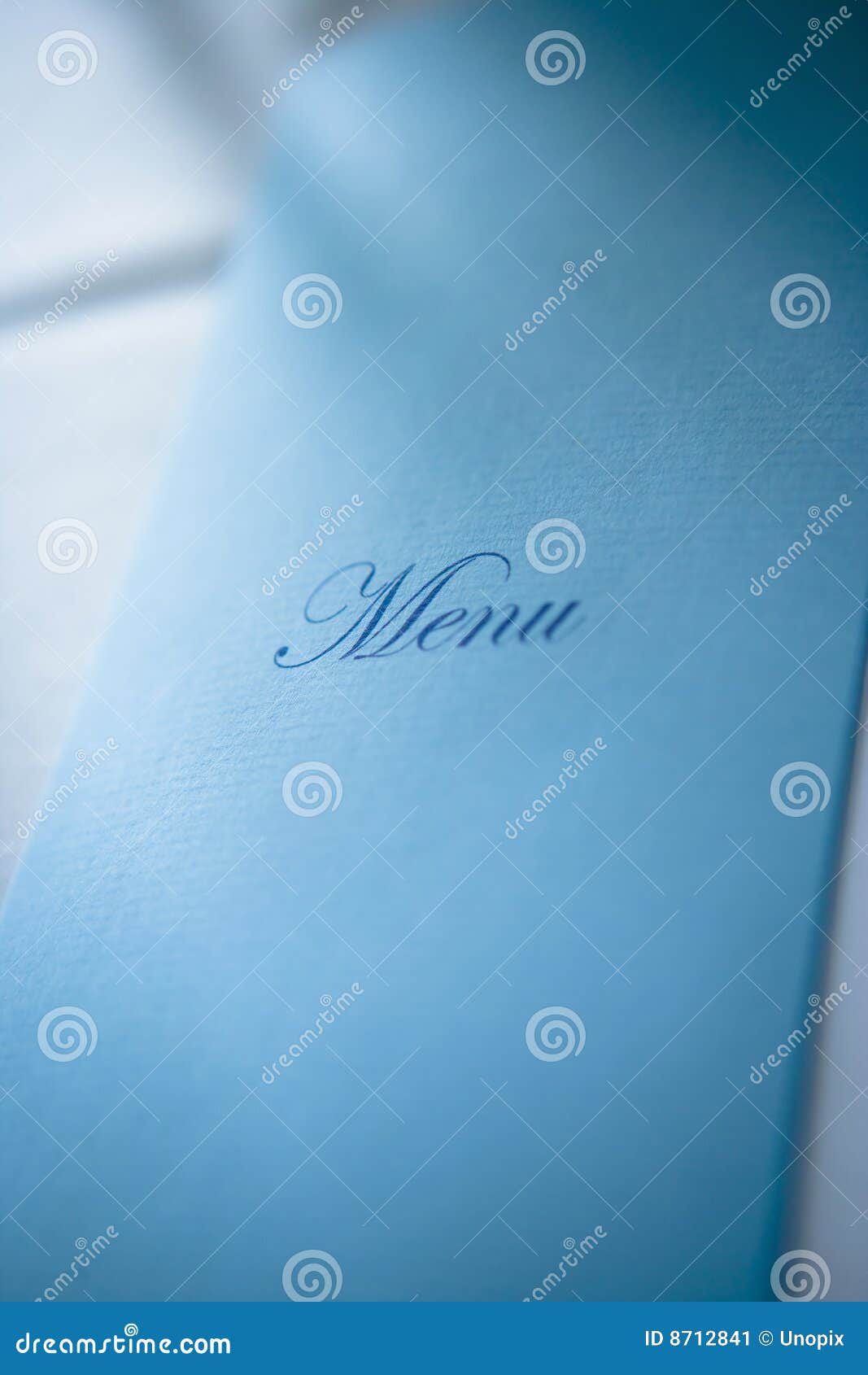 Blue menu stock image. Image of card, elegance, event - 8712841