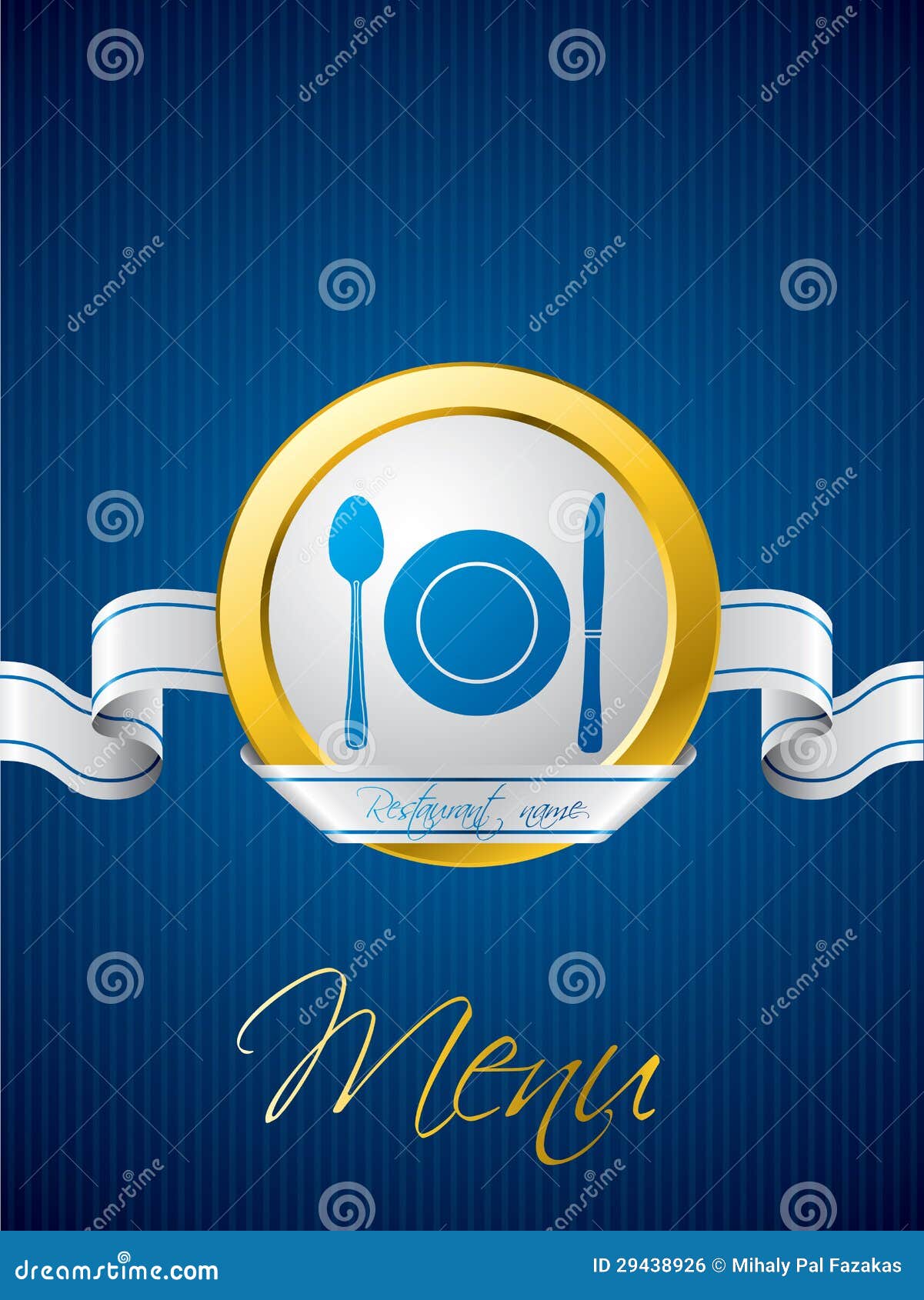 Blue Menu Brochure Design Vector Illustration | CartoonDealer.com #29438926