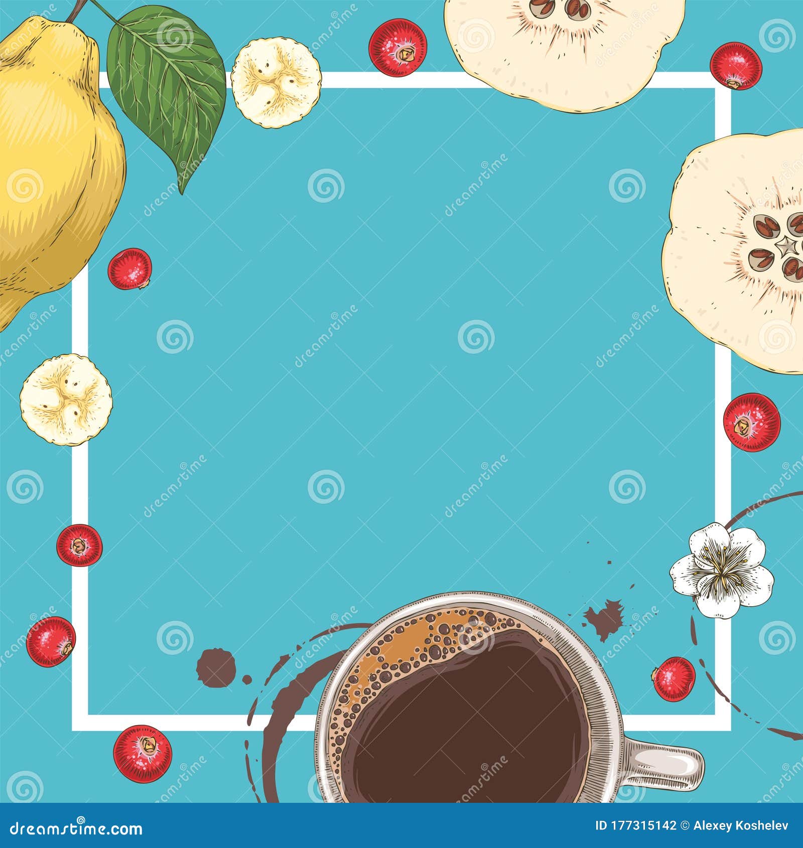 Blue Menu Template stock vector. Illustration of drink - 177315142