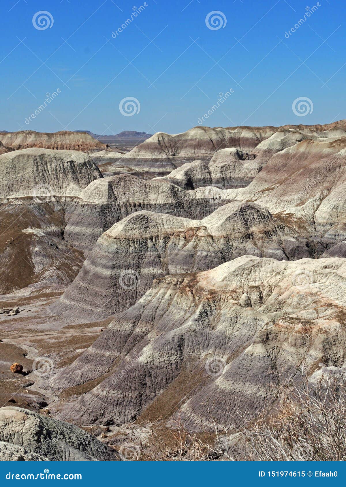 The Blue Mesa Landscape of the Painted Desert. the Cone Shaped ...