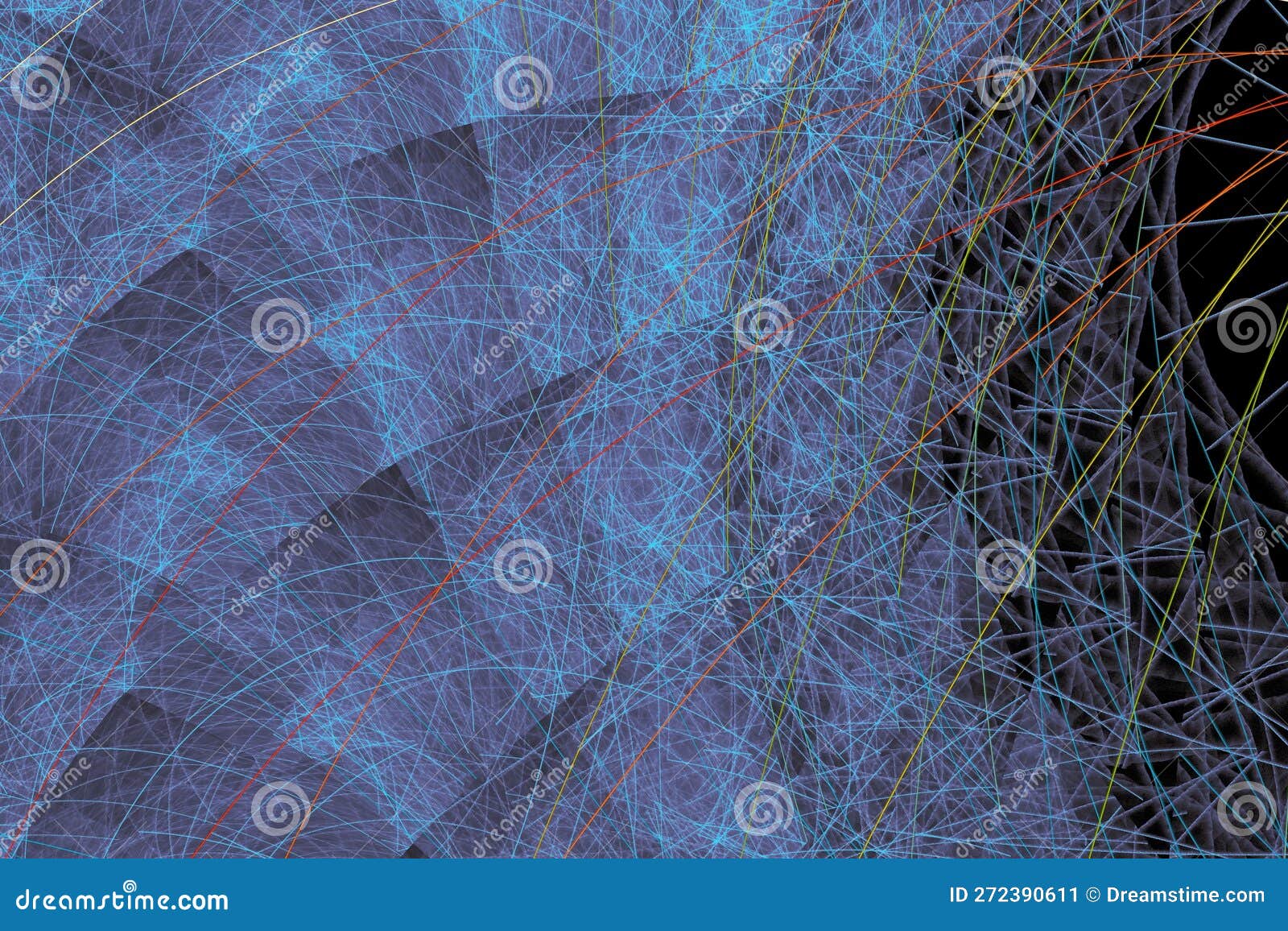 Blue Mesh Pattern of Curved Lines on a Black Background. Stock ...