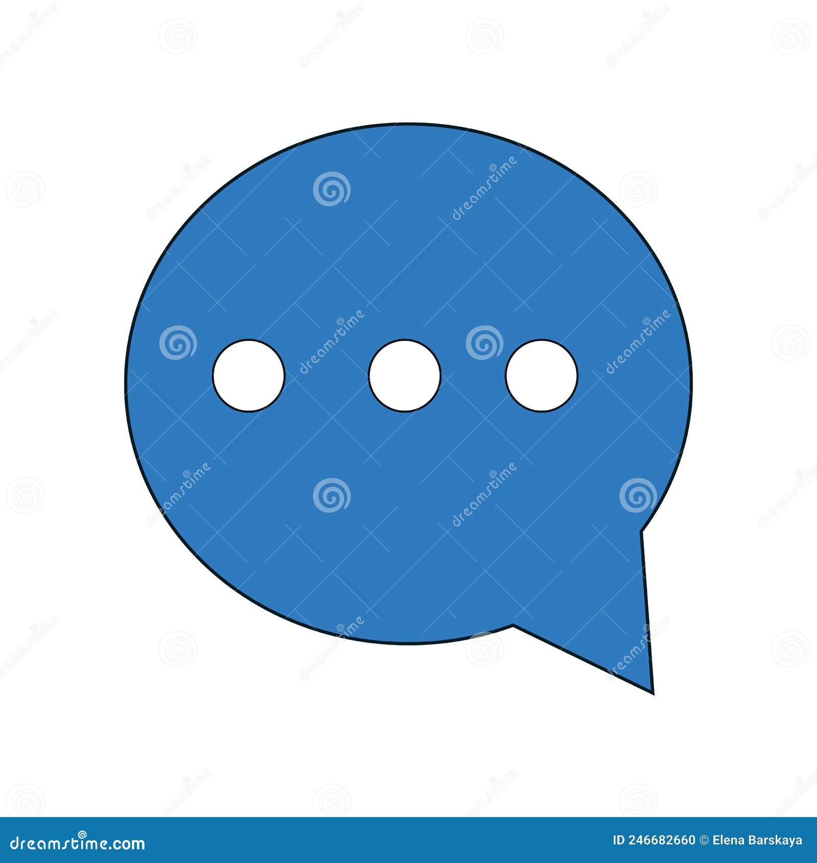 Blue Message Icon on White Background for Smartphone Design Stock ...