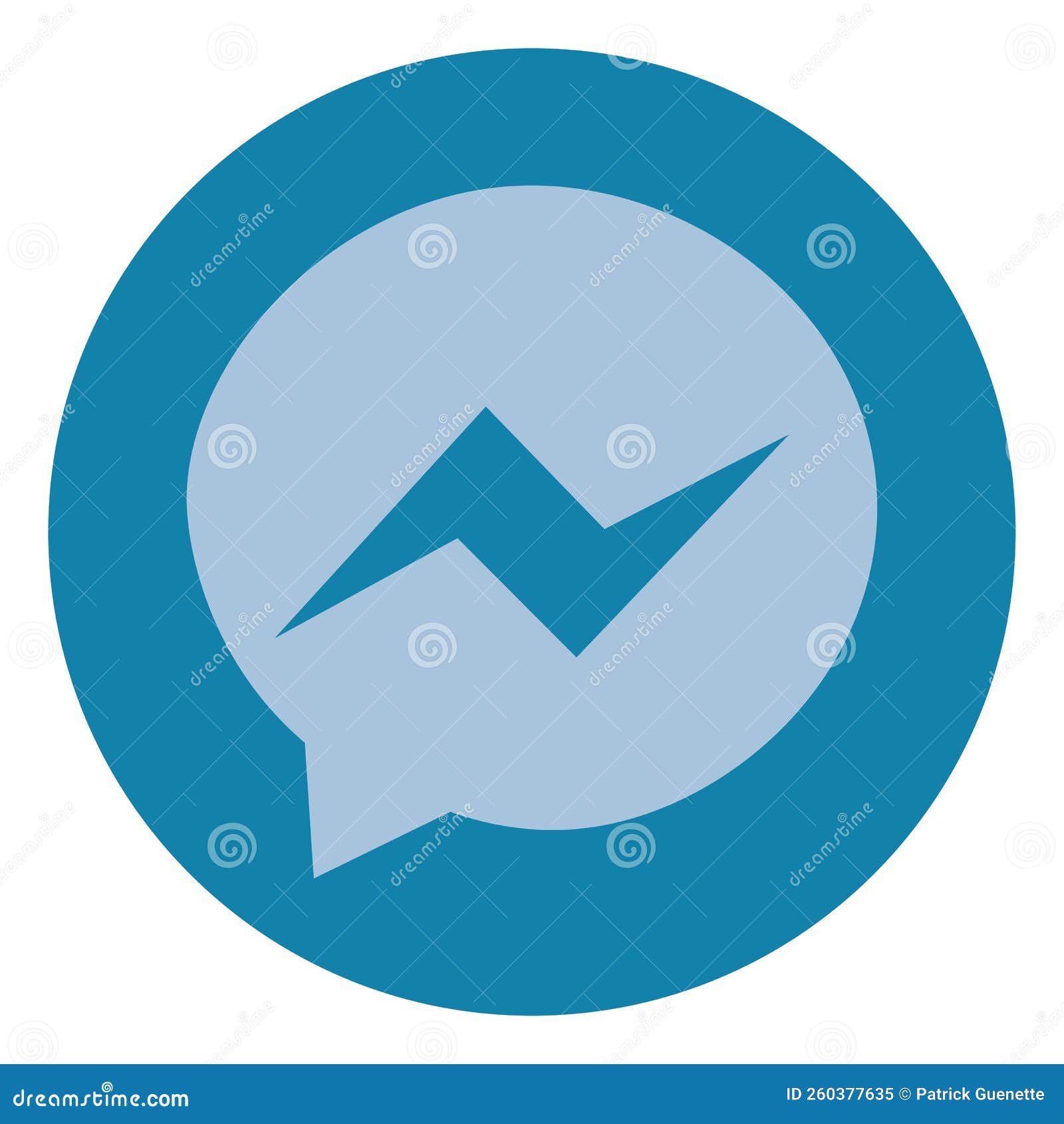 Blue messenger sign, icon stock vector. Illustration of icon - 260377635