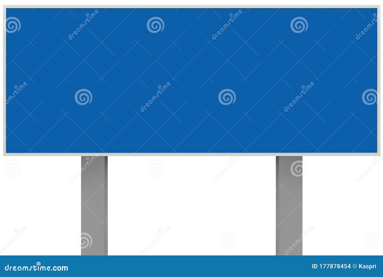 Blue Metal Ad Sign Board Signage, Isolated Blank Empty Roadside ...