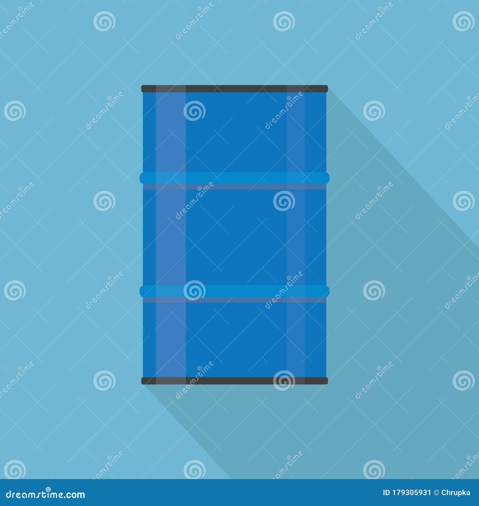 Blue metal barrel icon stock vector. Illustration of military - 179305931