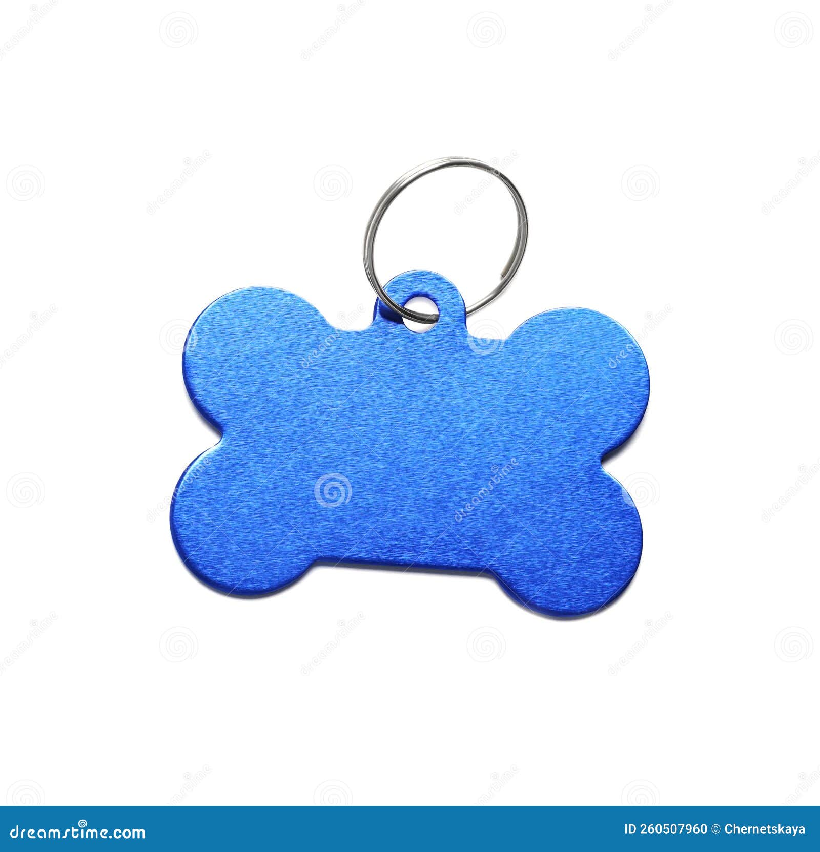 Blue Metal Bone Shaped Dog Tag with Ring Isolated on White Stock Photo ...