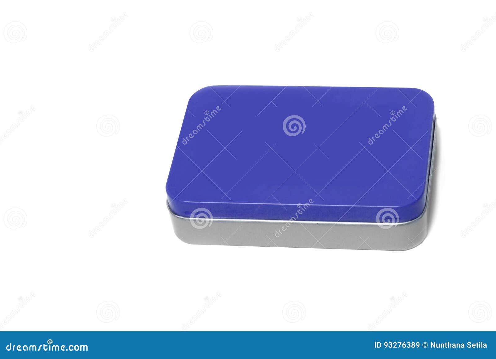 Blue Metal Box Isolated on White Stock Image - Image of background ...