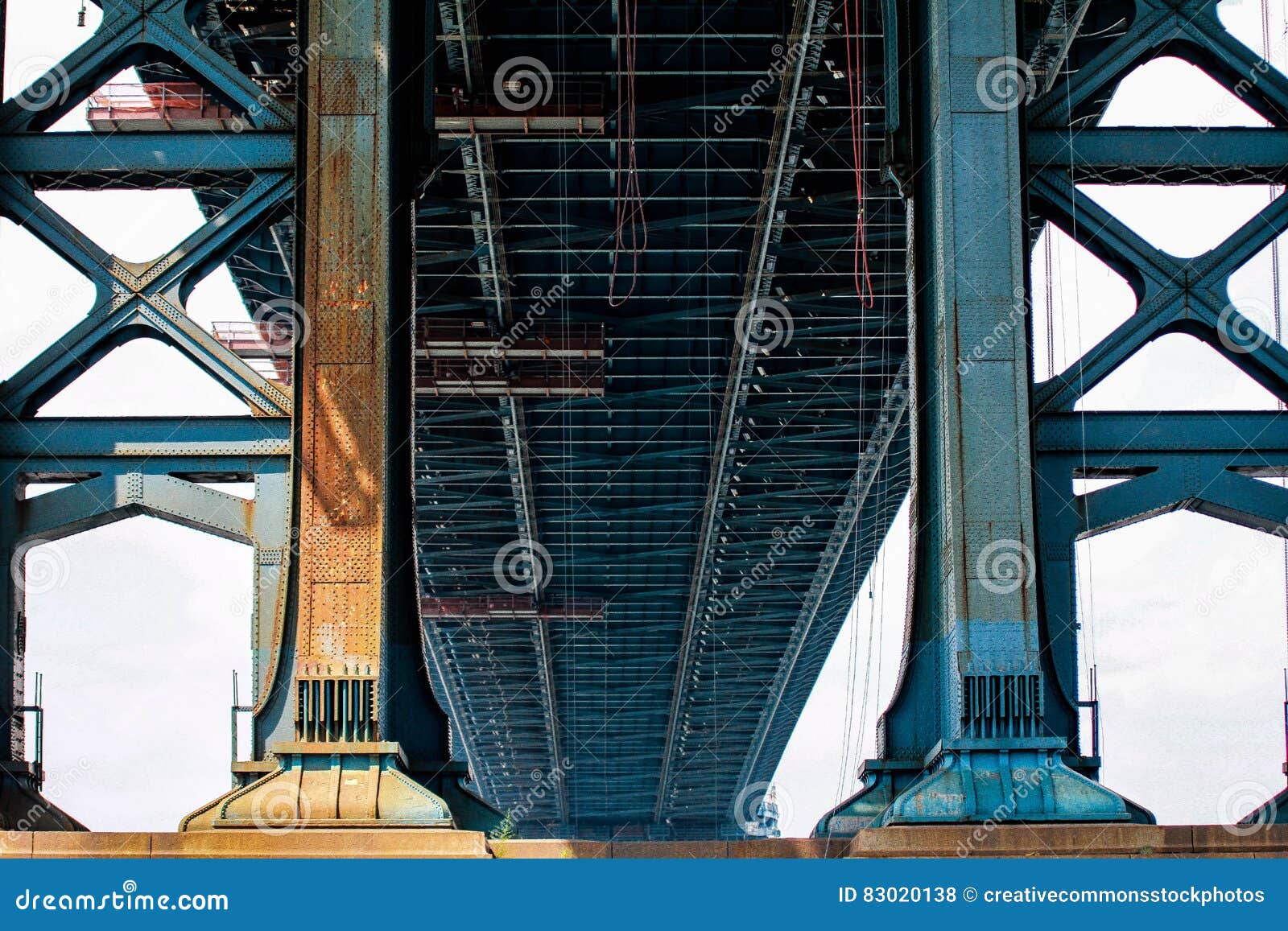 Blue Metal Bridge In Low Angle Photo At Daytime Picture. Image: 83020138