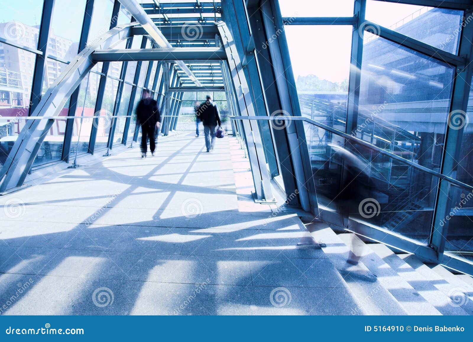 Blue metal corridor stock photo. Image of gate, building - 5164910