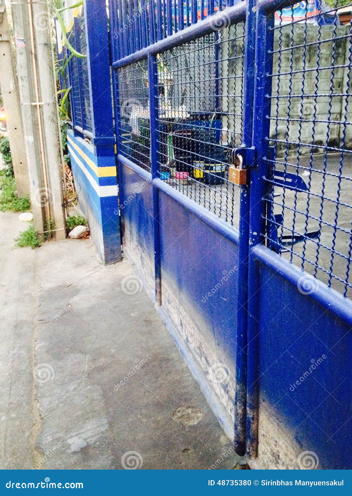 Blue Metal Door Garage stock photo. Image of metal, painted - 48735380